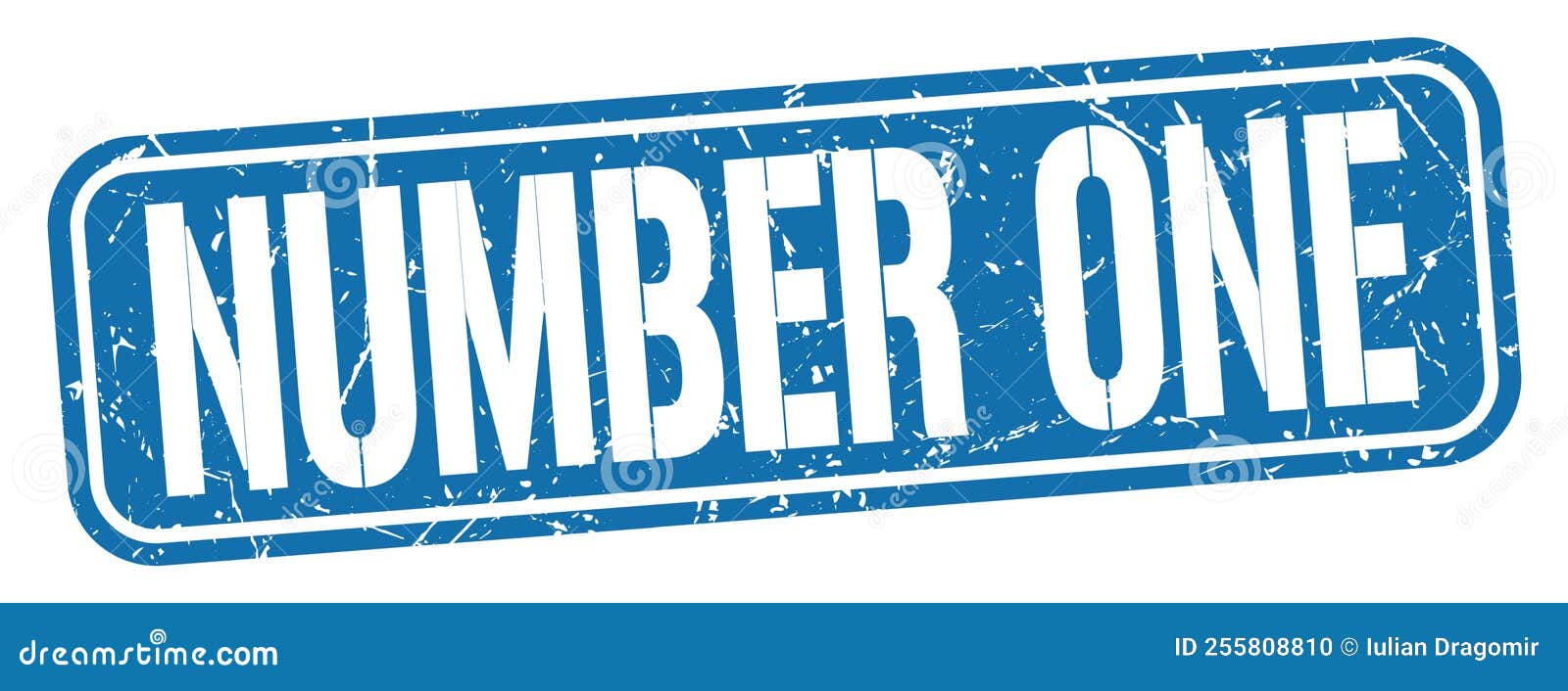NUMBER ONE Text Written on Blue Stamp Sign Stock Photo - Image of sign ...