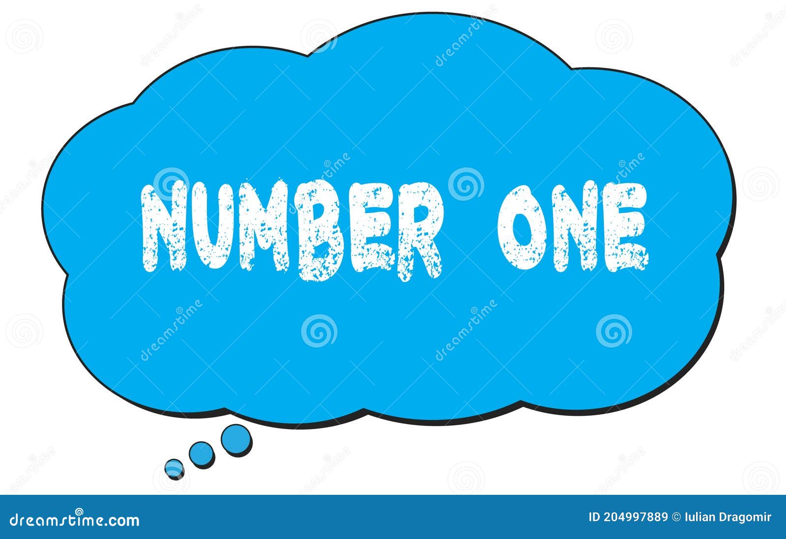 NUMBER ONE Text Written on a Blue Thought Bubble Stock Illustration ...