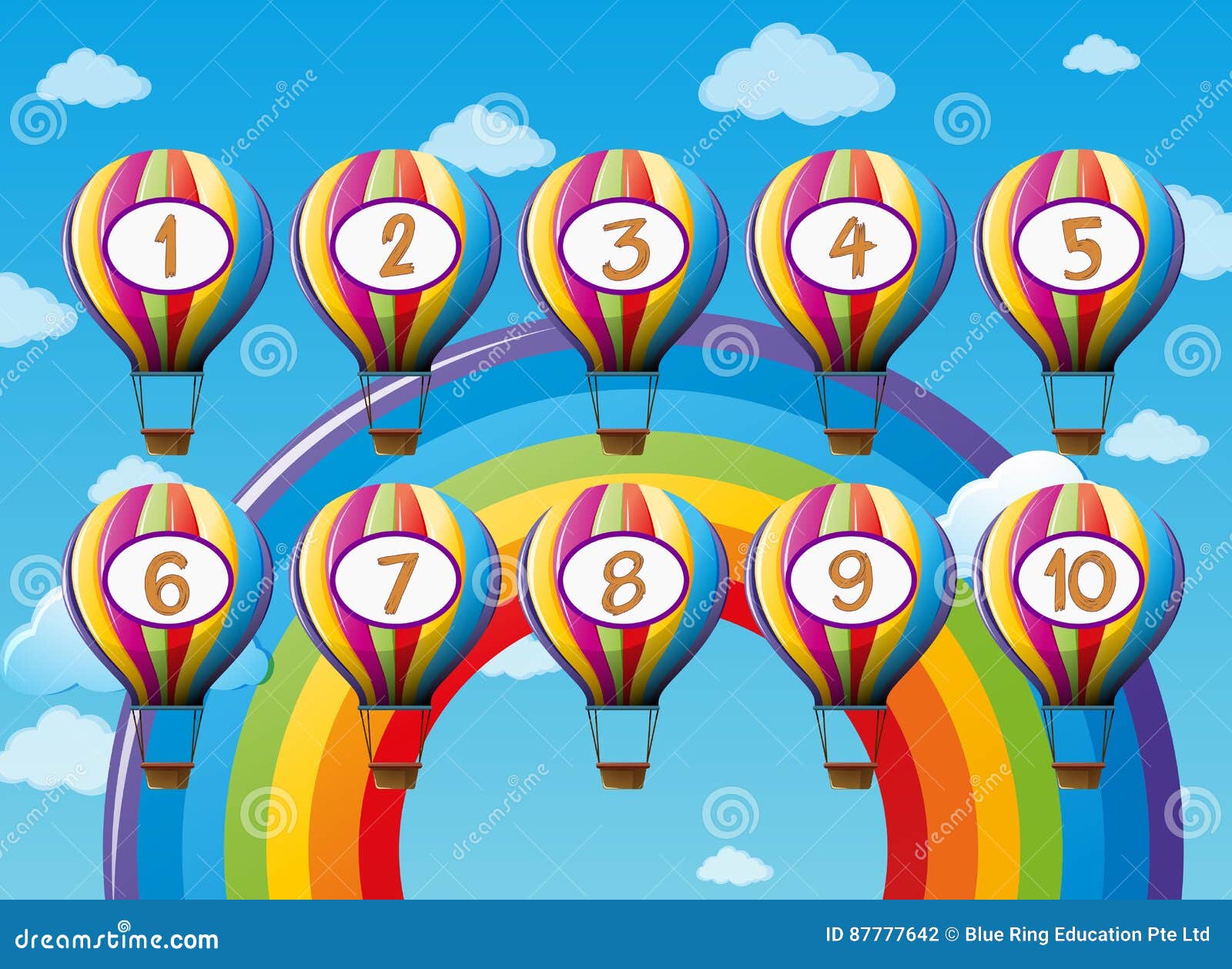 Number One To Ten on Balloons Stock Vector - Illustration of ...