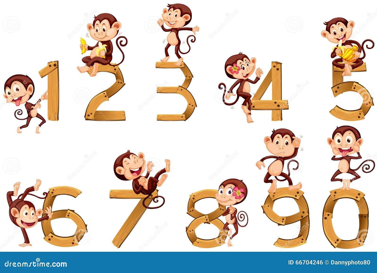Number One To Ten Monkeys Stock Illustrations – 6 Number One To Ten ...