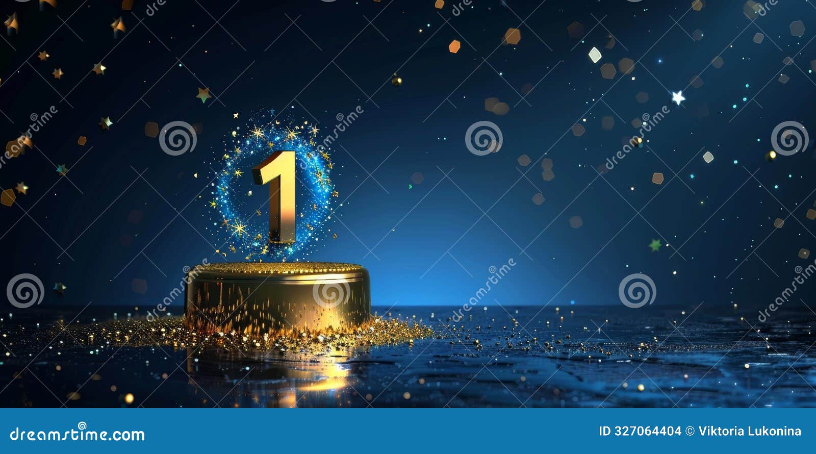 Number One Trophy with Sparkling Magical Effects Stock Photo - Image of ...