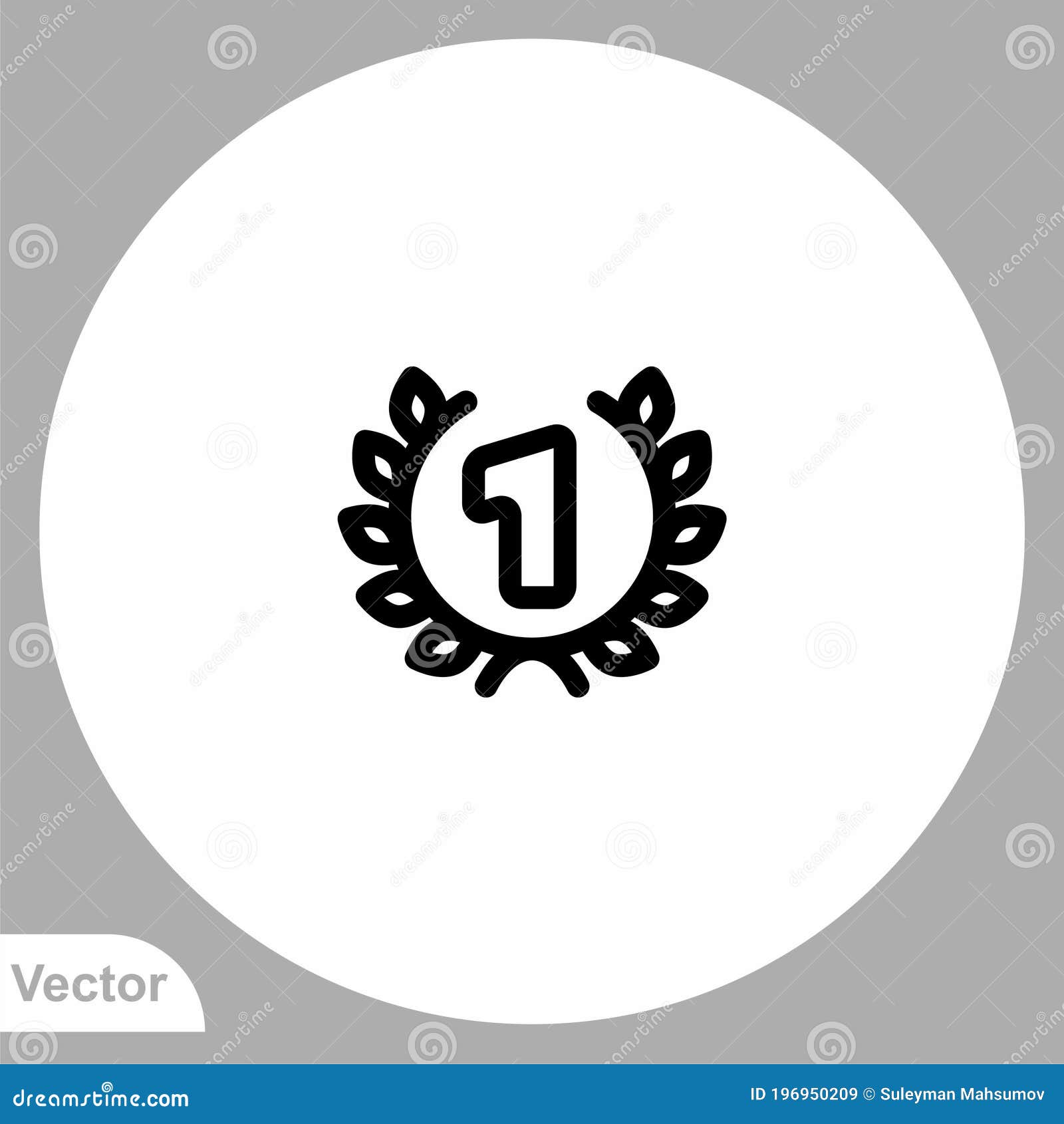 Number One Vector Icon Sign Symbol Stock Vector - Illustration of ...