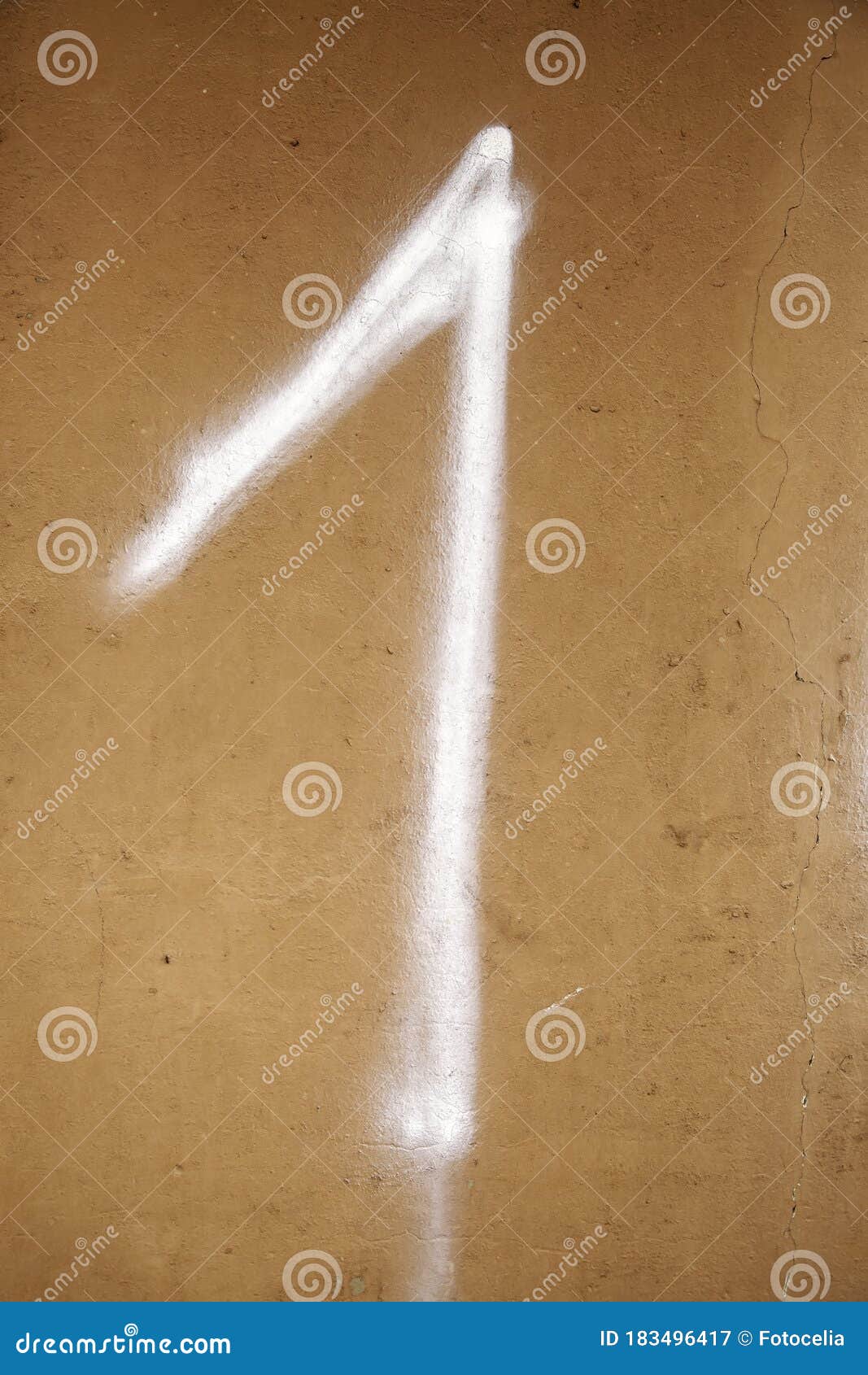 Number one wall stock image. Image of render, design - 183496417