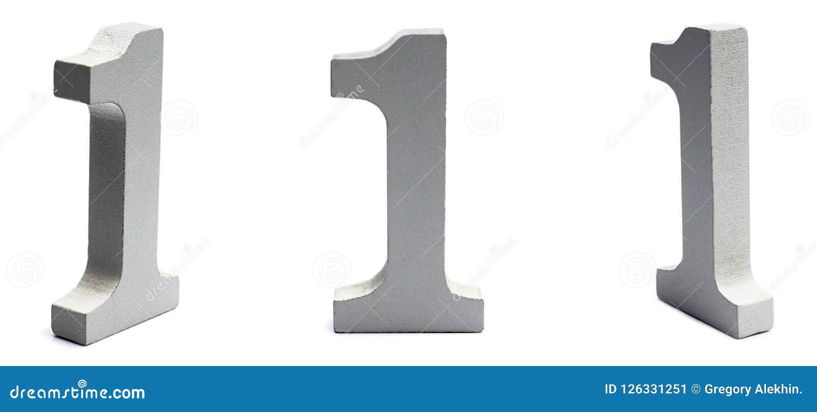 Number One on a White Background at Different Angles. Stock Image ...
