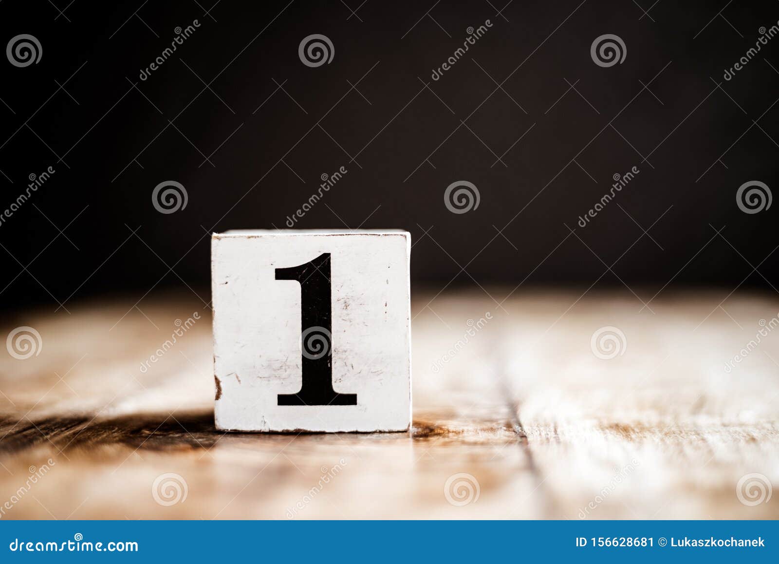 1 - Number 1 - Number One - White Block With Number On Wooden Table And ...