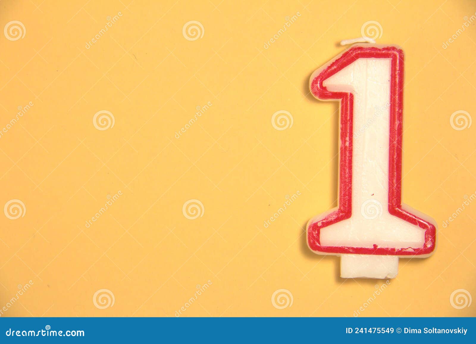 The Number One is White and Red. on a Colored Background Stock Image ...