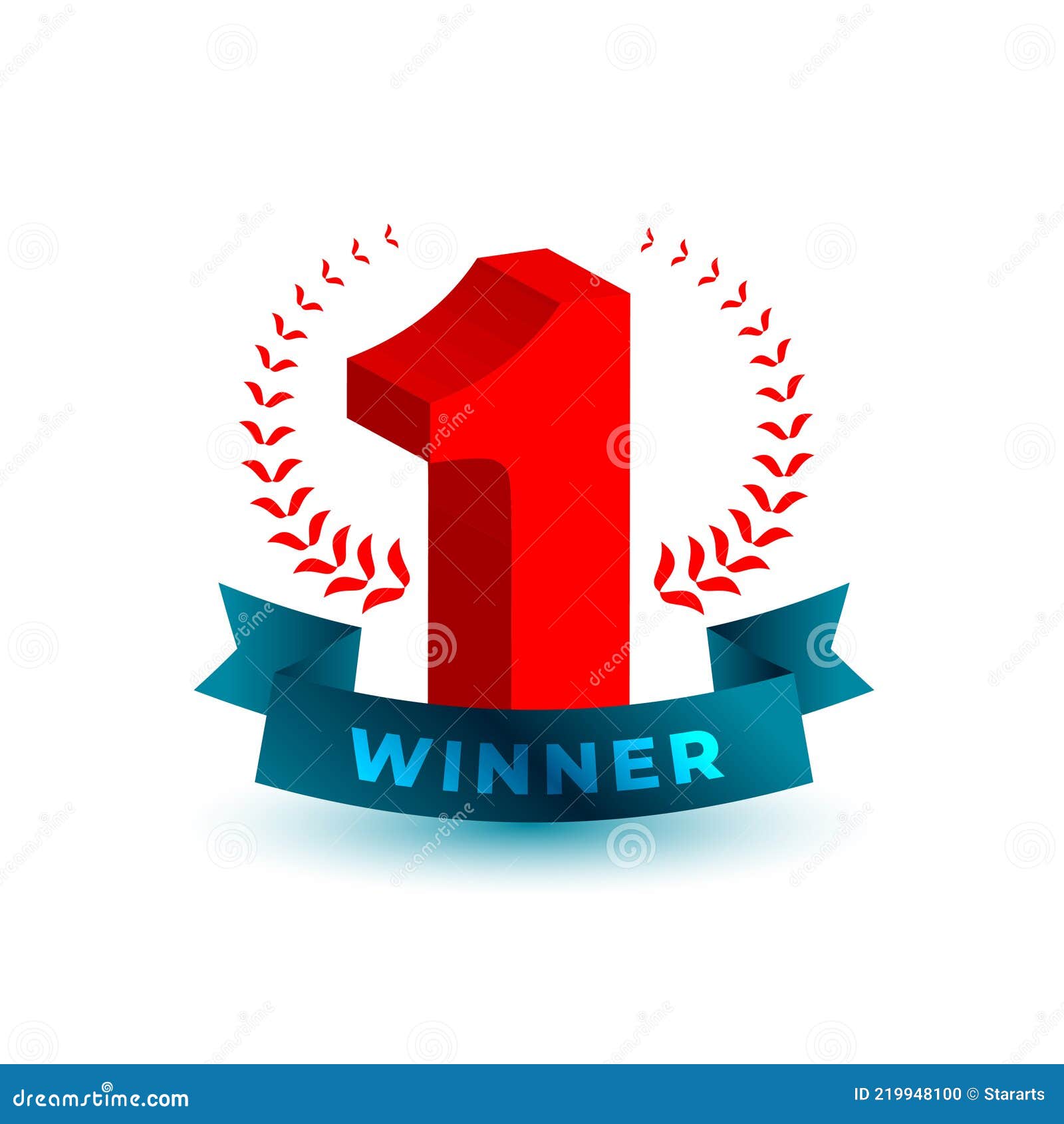 Number One Winner Label in 3d Style Stock Vector - Illustration of ...