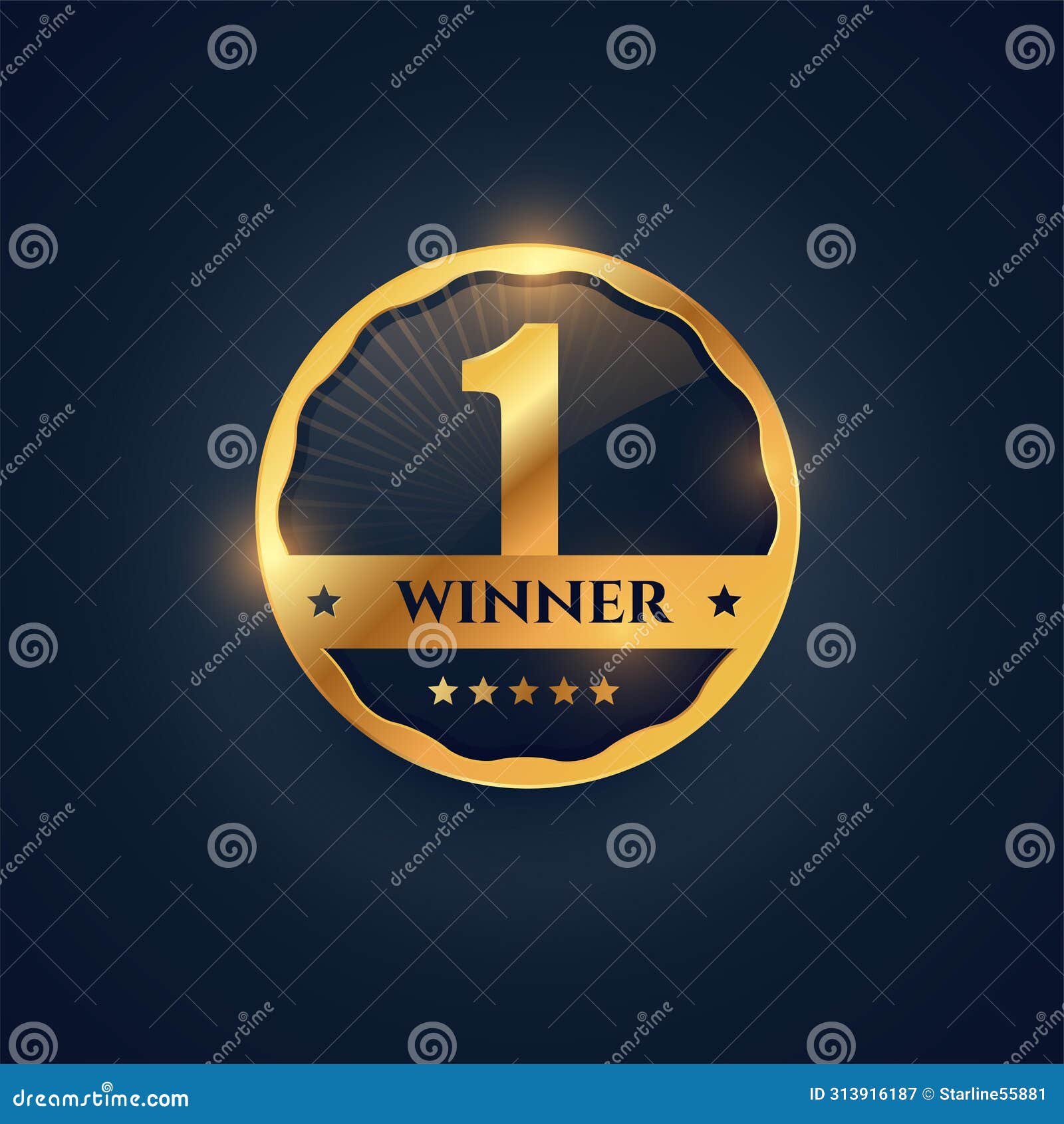 Number One Winner Label in Golden Badge Style Stock Vector ...