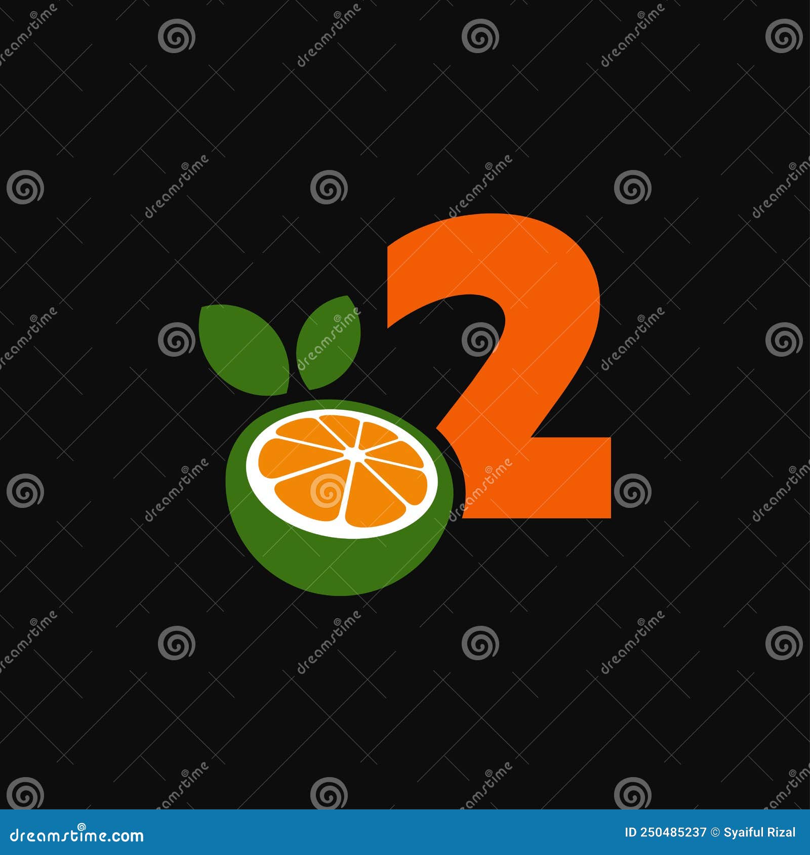 Number 2 Orange Logo with Background Stock Illustration - Illustration ...