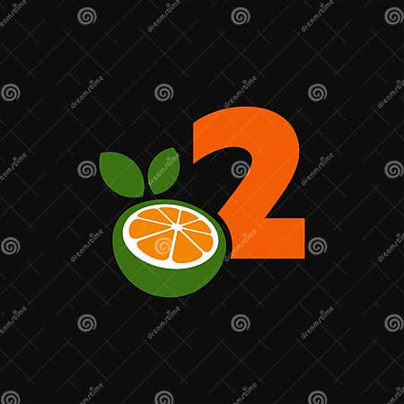 Number 2 Orange Logo with Background Stock Illustration - Illustration ...