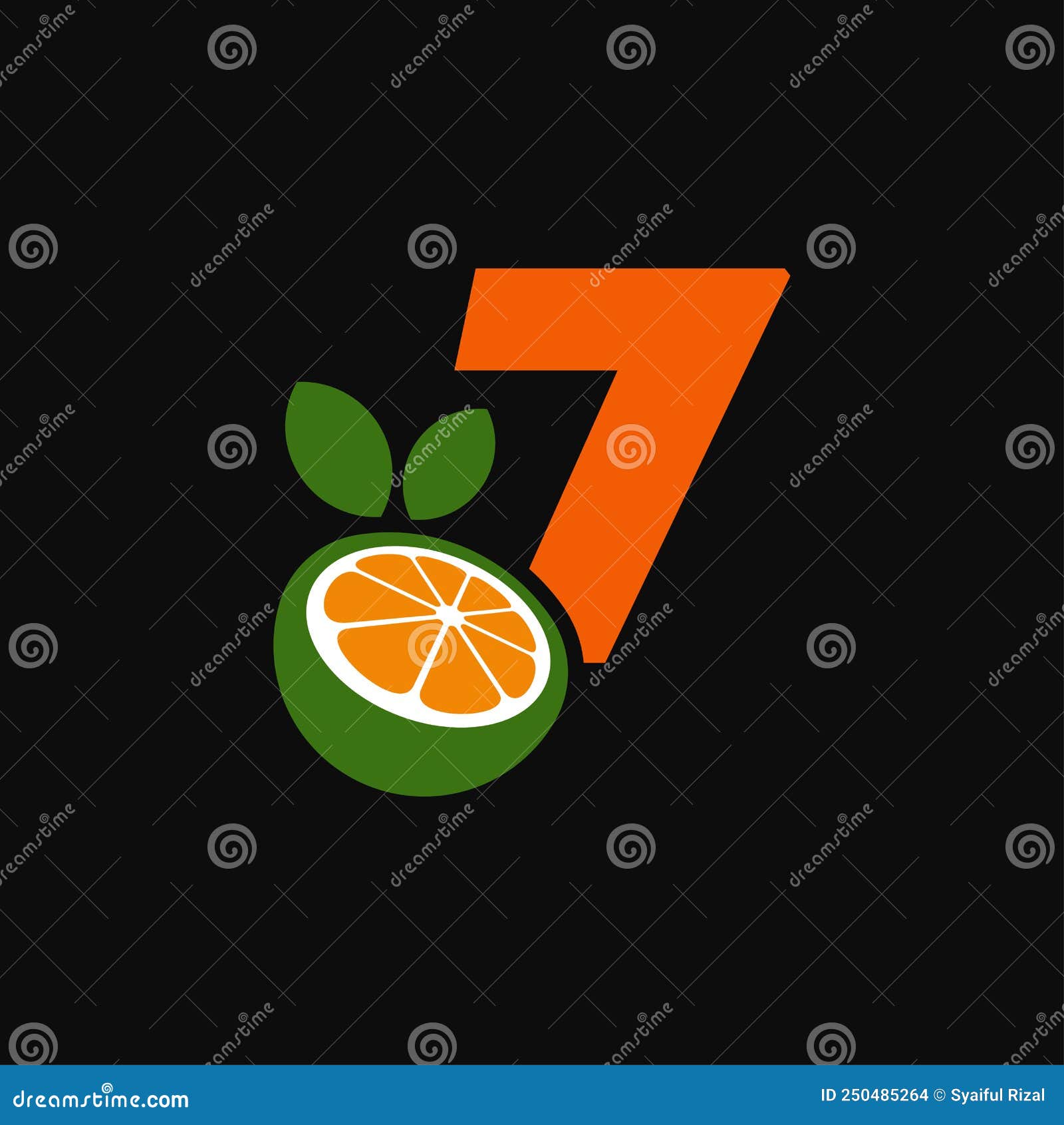Number 7 Orange Logo with Background Stock Vector - Illustration of ...