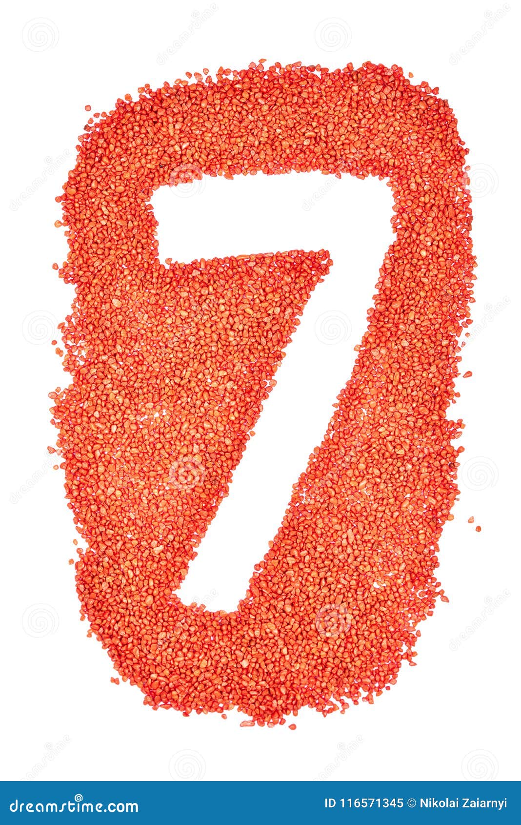 Number 7 on orange sand stock illustration. Illustration of figure ...
