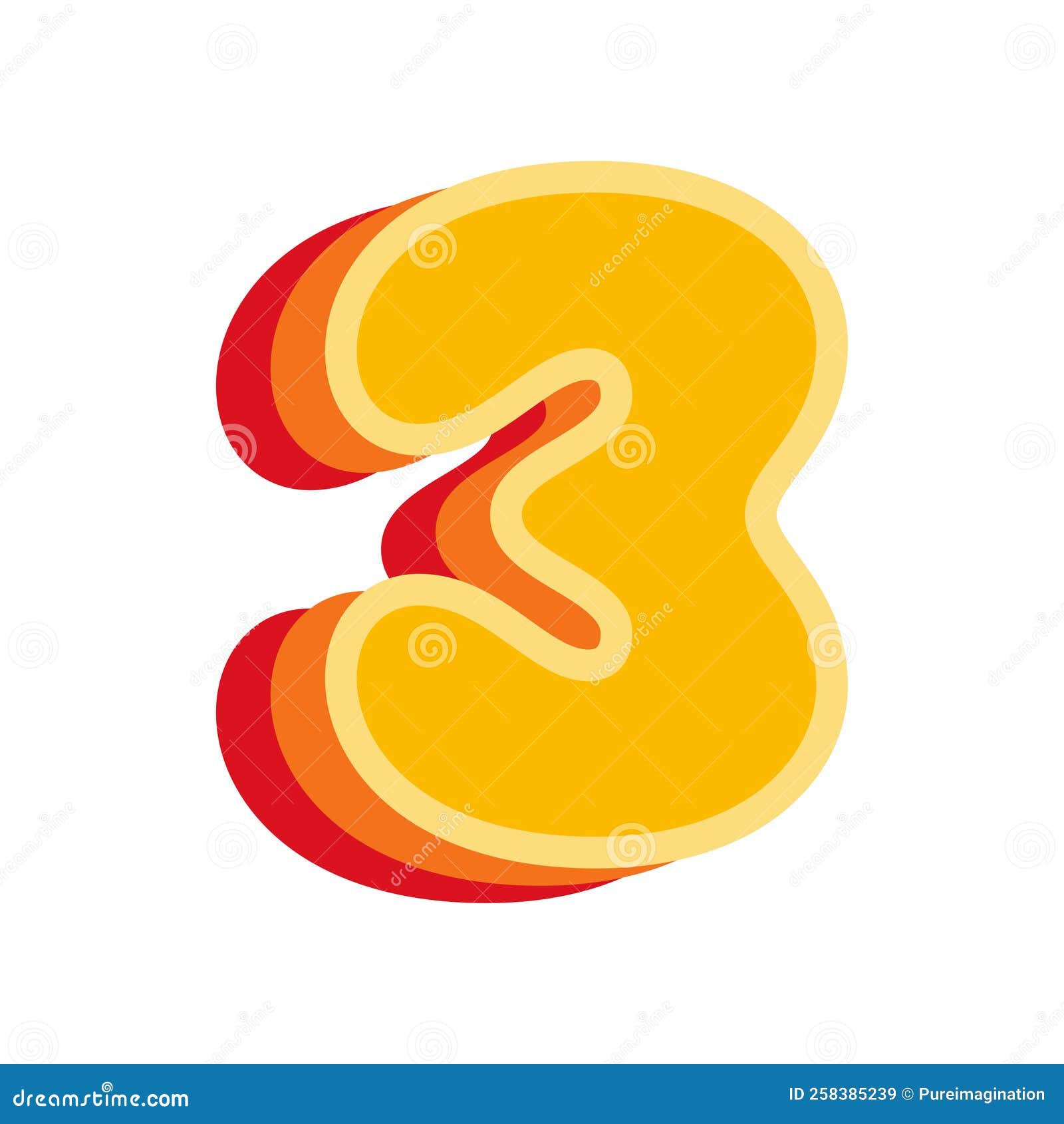 Number 3 Orange, Vector Illustration Stock Vector - Illustration of ...