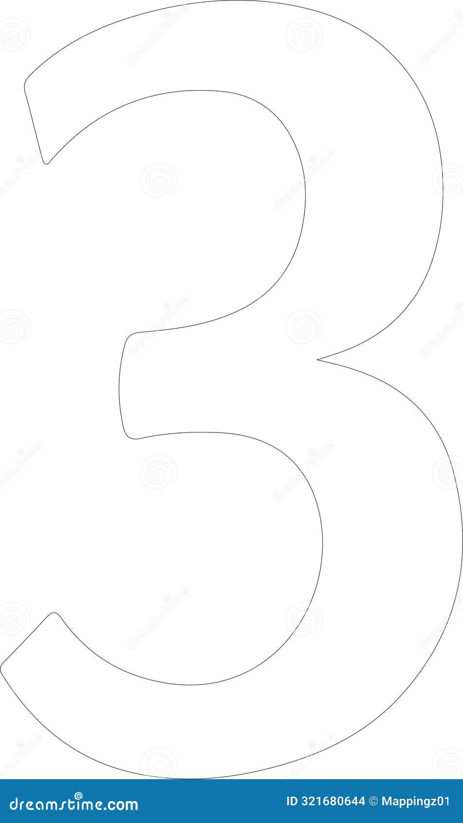 Number Outline Silhouette Generative Ai Stock Vector - Illustration of ...