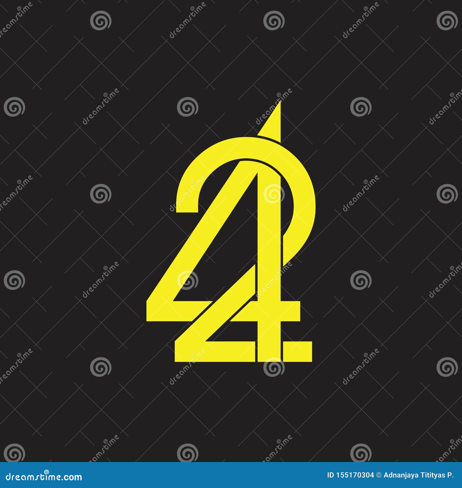Number 24 Overlapping Line Symbol Vector Stock Vector - Illustration of ...