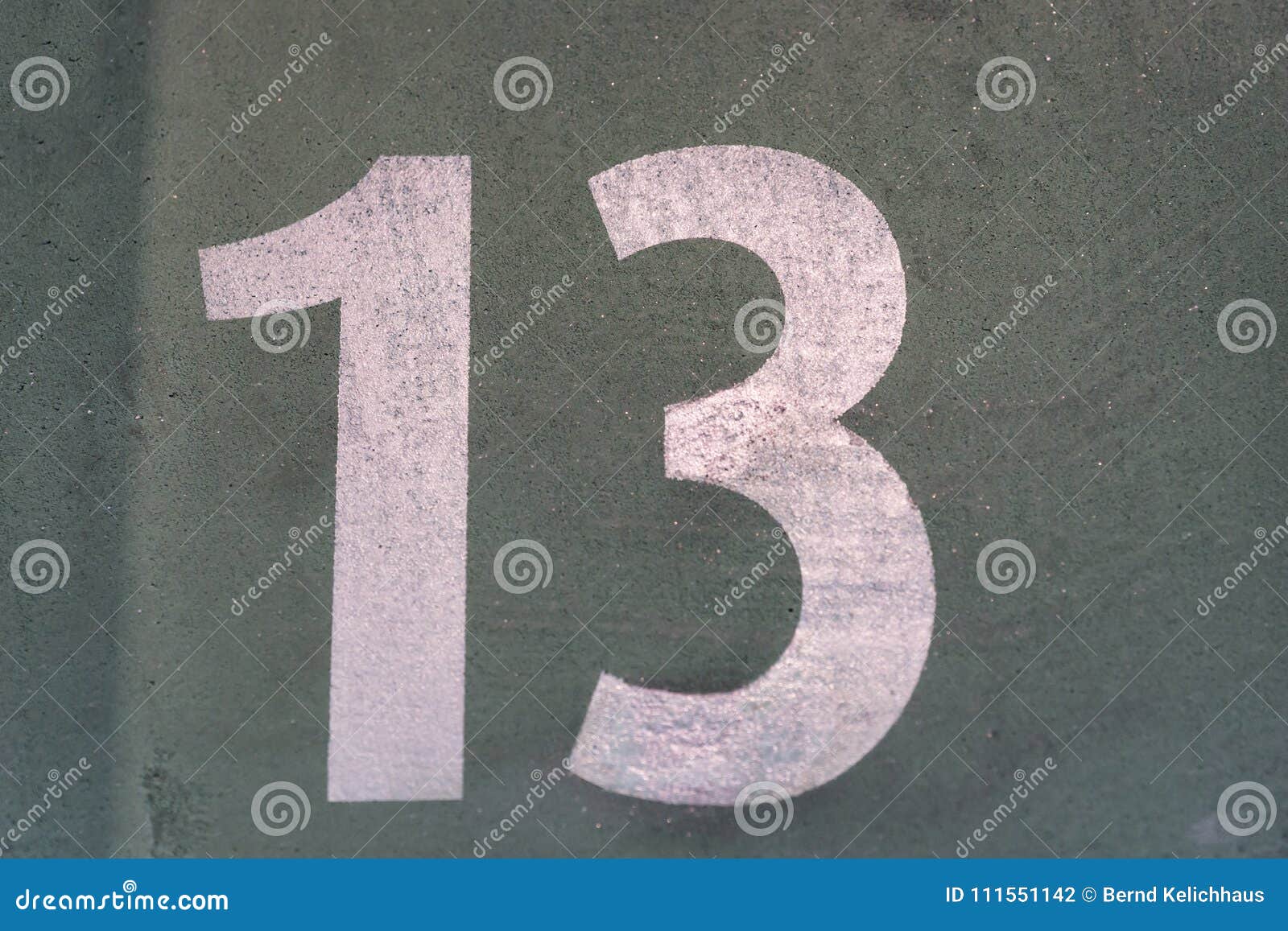 The Number 13 on a Grey Wall Stock Photo - Image of white, numeric ...