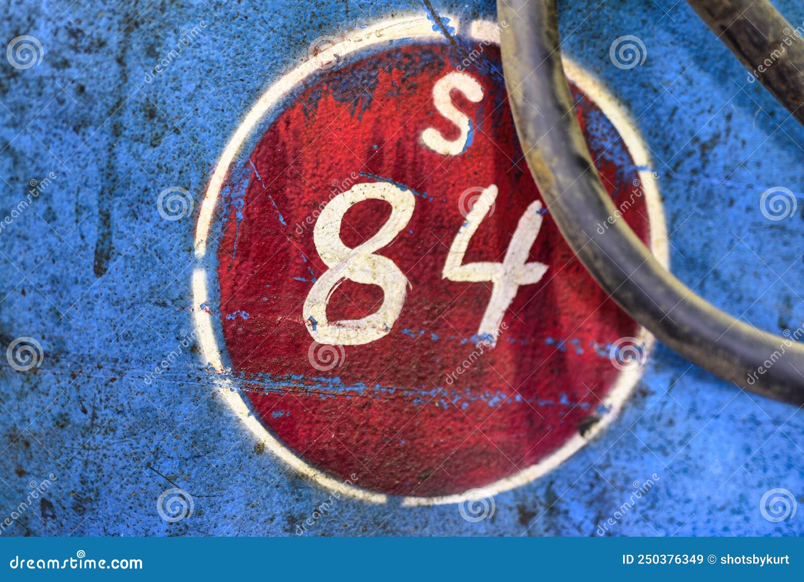 The painted number 84 stock image. Image of outdoors - 250376349