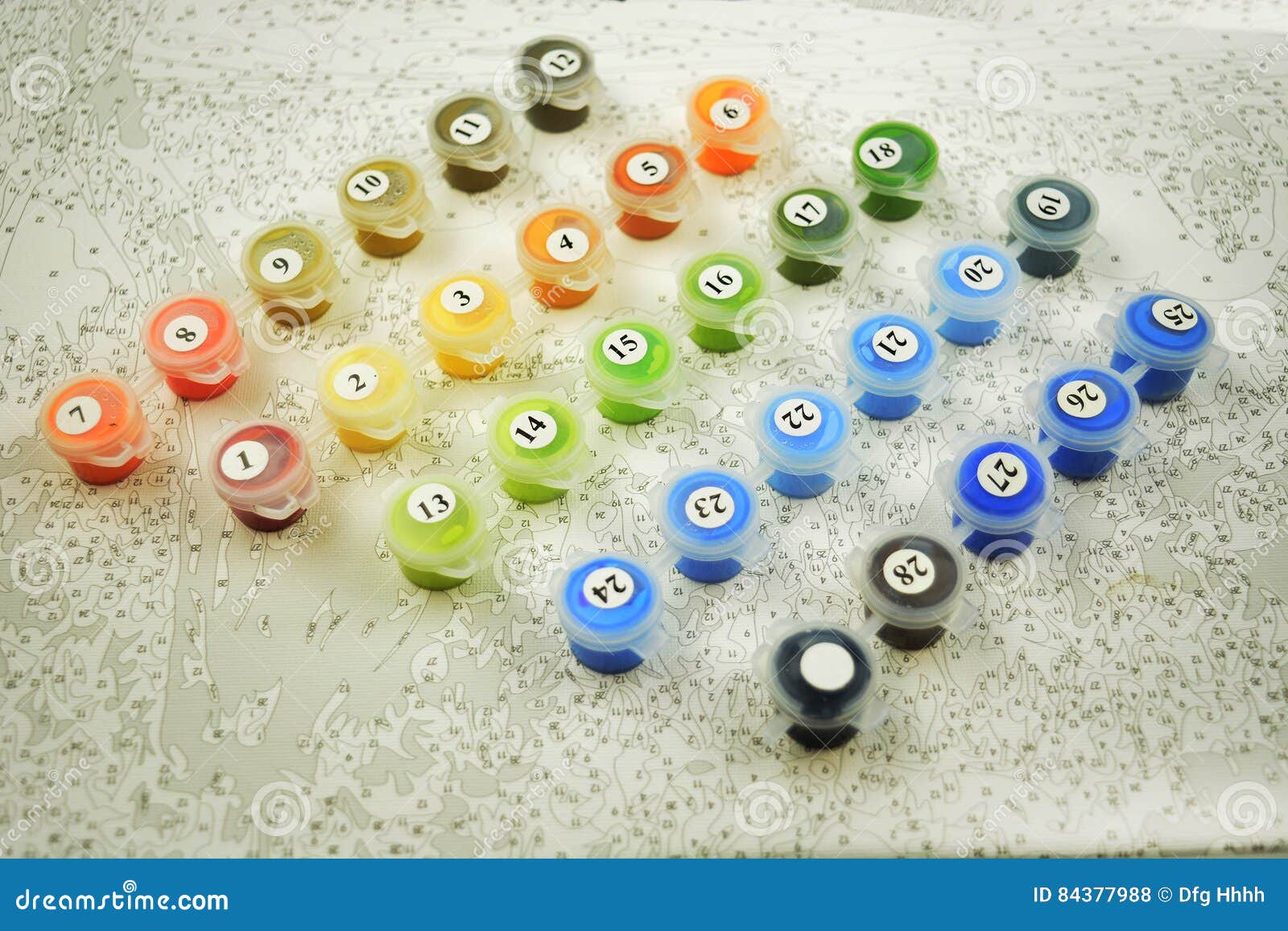 Number Painting Colors Set on a Canvas. Stock Photo - Image of painting ...