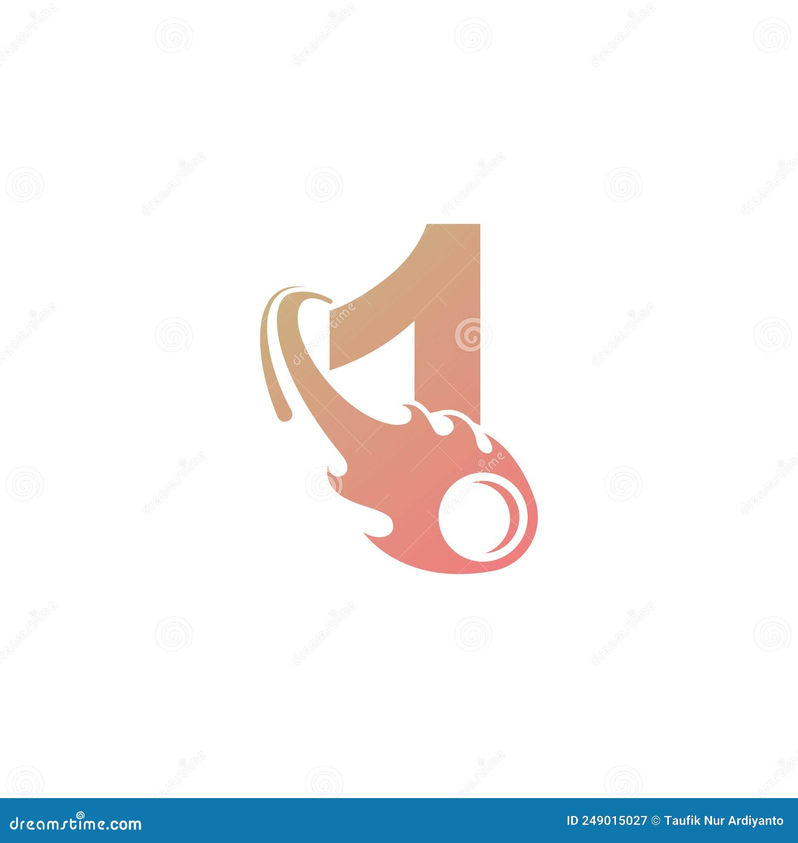 Number 1 is Passed by a Falling Meteor Icon Illustration Stock ...