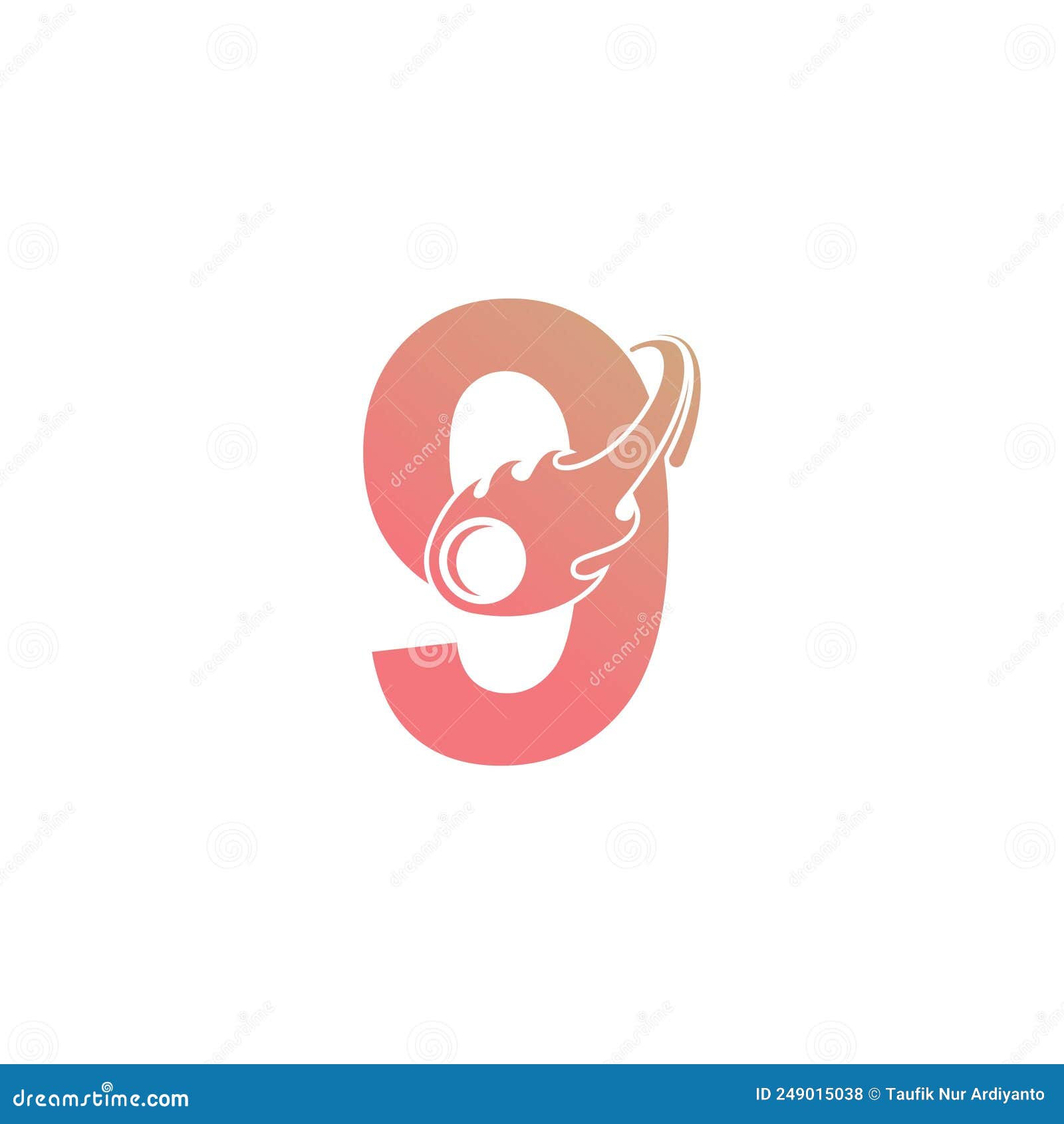 Number 9 is Passed by a Falling Meteor Icon Illustration Stock ...