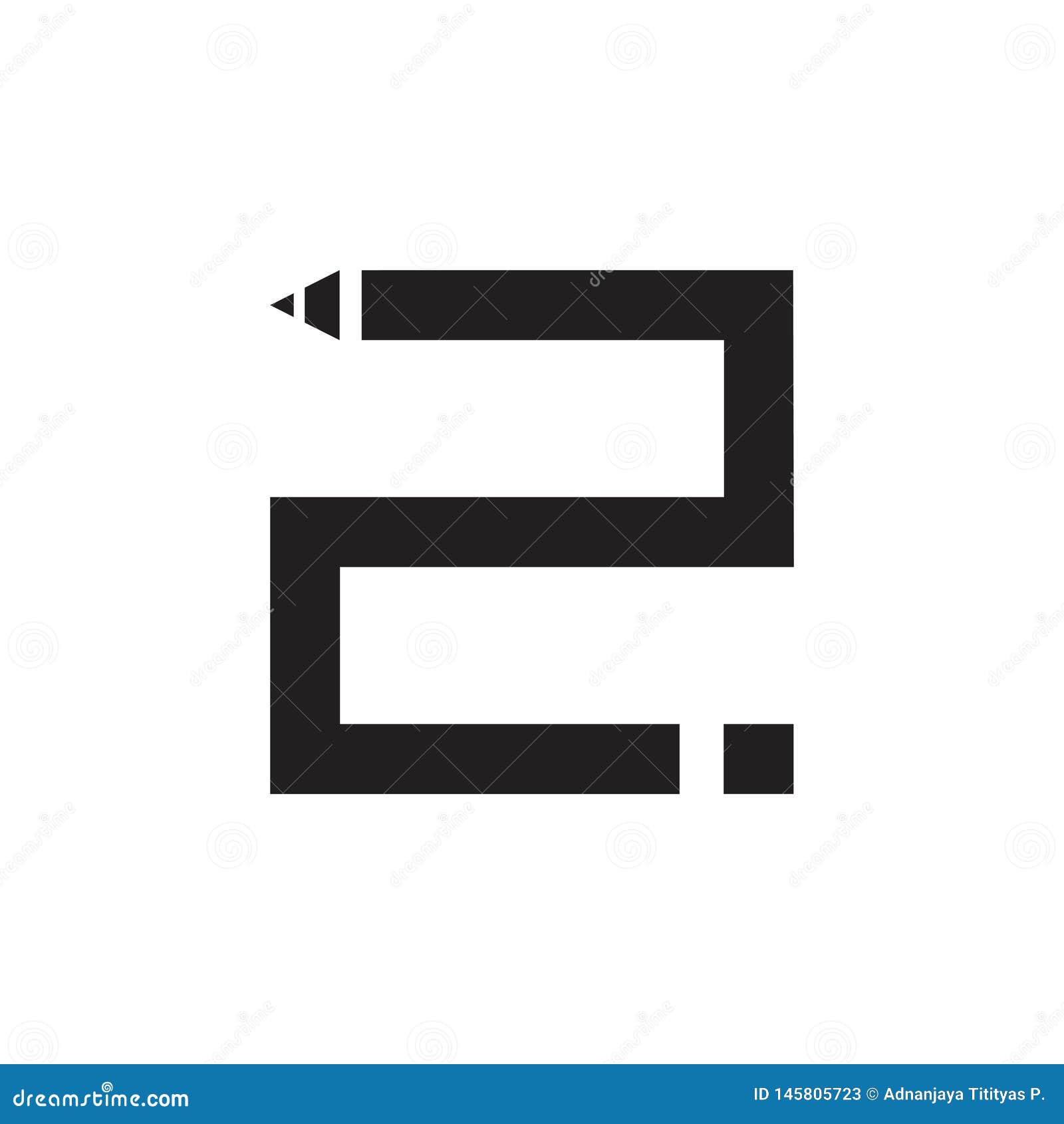 Number 2 Pencil Square Geometric Education Concept Vector Stock Vector ...