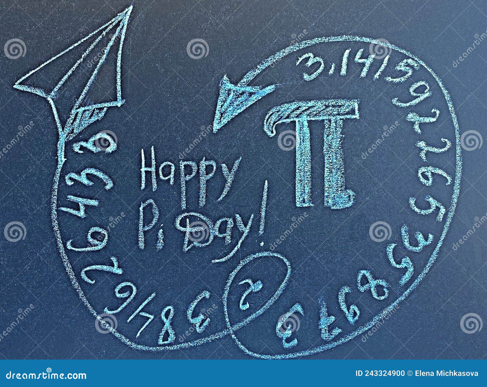 The Number Pi is Drawn in Chalk on the Blackboard. International Pi Day ...