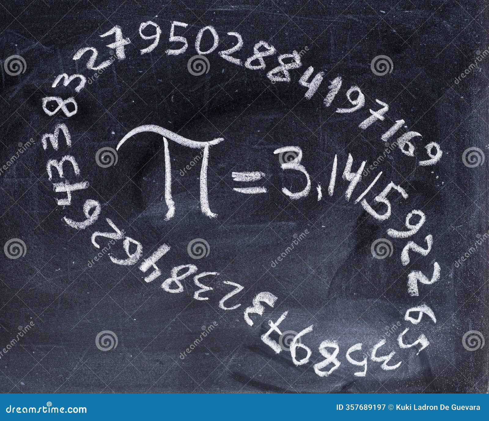 The Number Pi Handwritten in Chalk on the Blackboard Stock Image ...