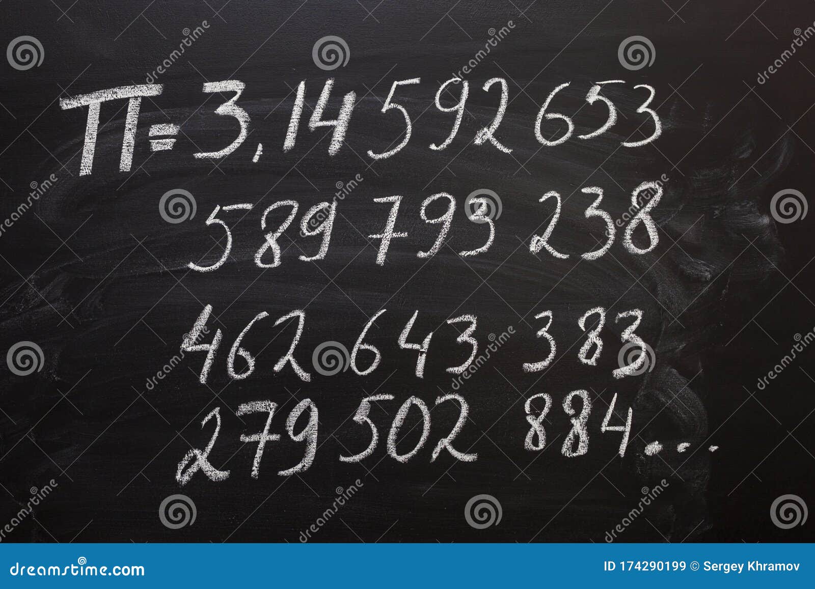 Number Pi Handwritten with White Chalk on a Blackboard Stock Image ...