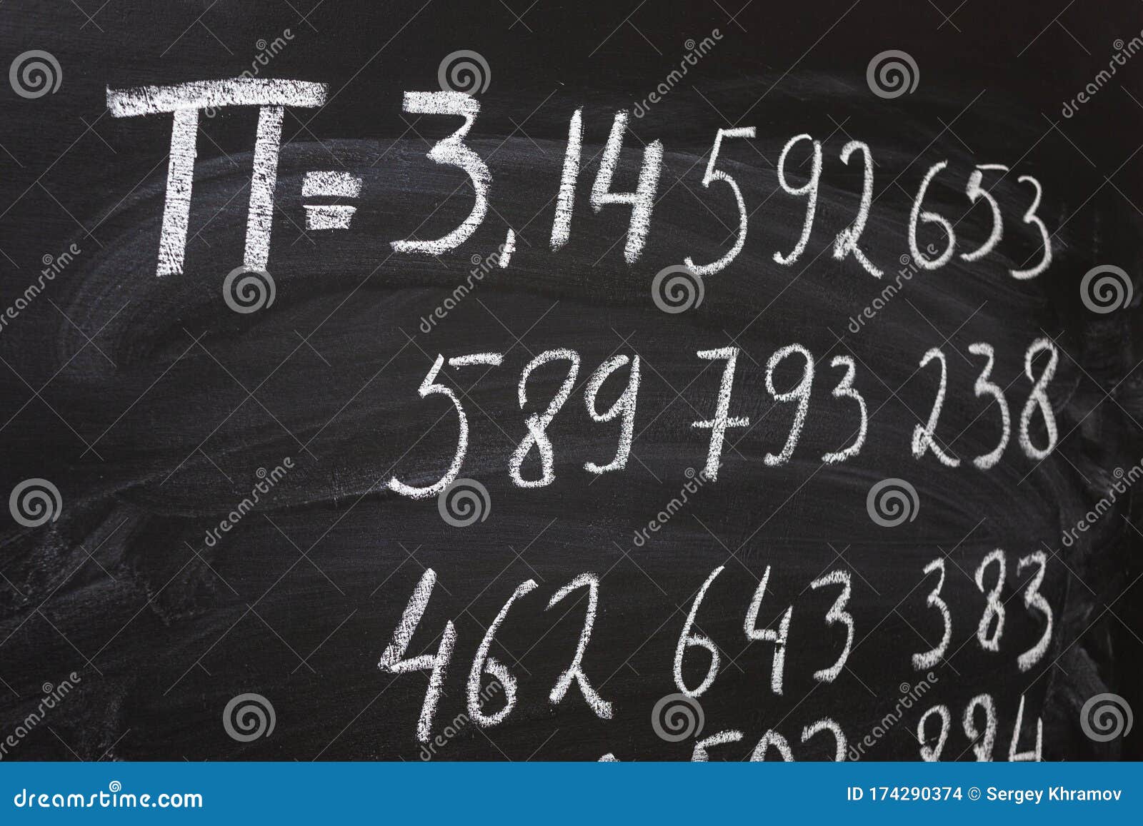 Number Pi Handwritten with White Chalk on a Blackboard Stock Photo ...