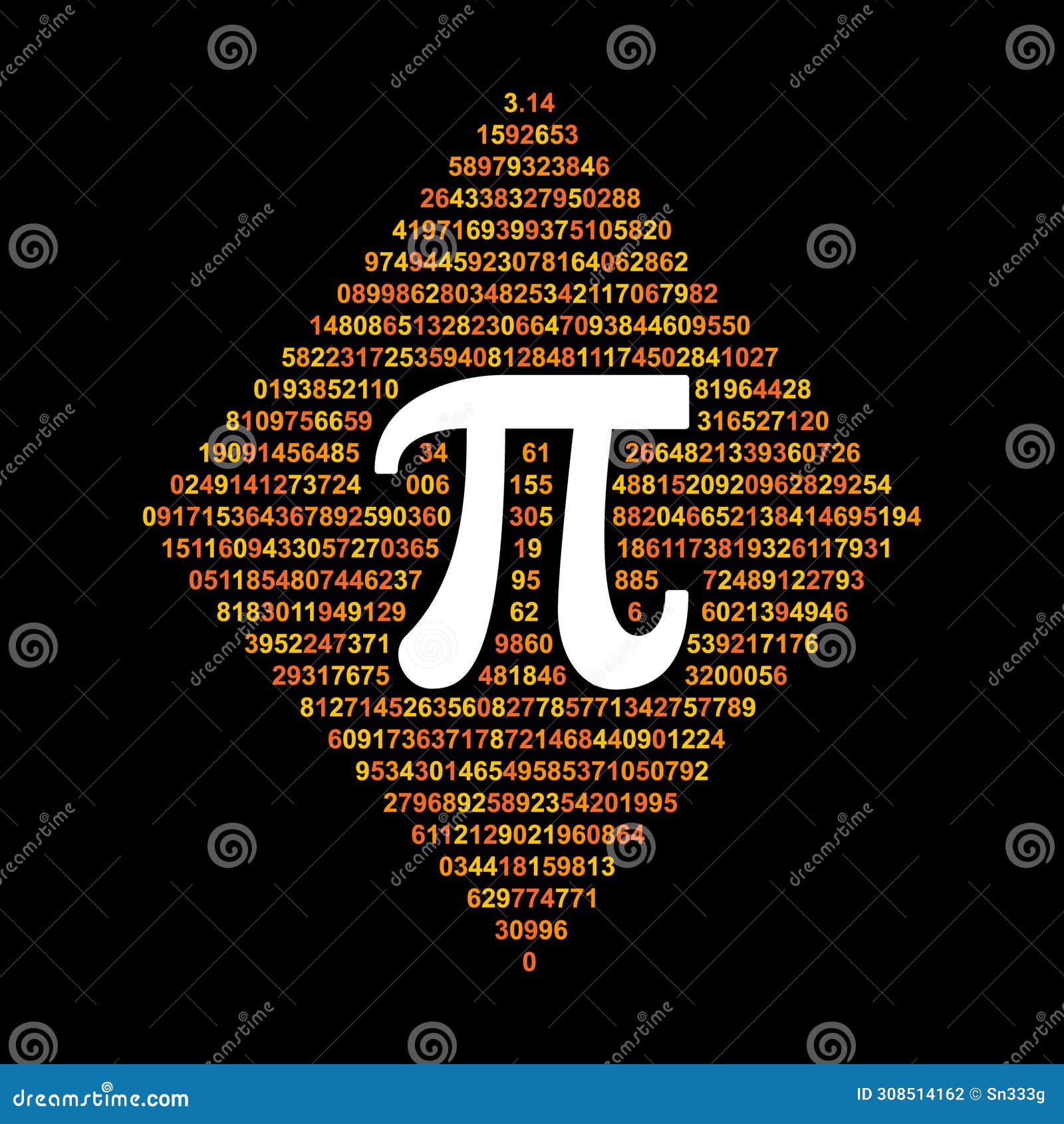 Number Pi 3,14 Vector Mathematical Constant Math Banner or Illustration ...