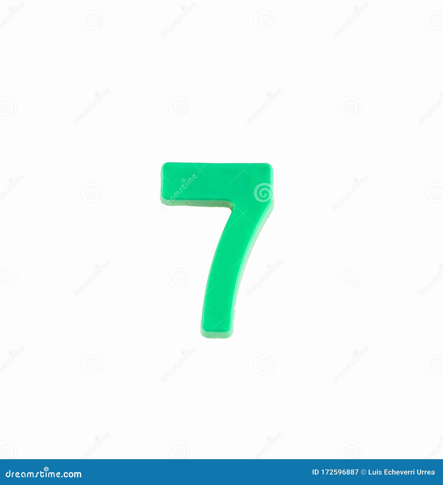 Number 7 - Piece in Green Plastic Stock Image - Image of green, plastic ...