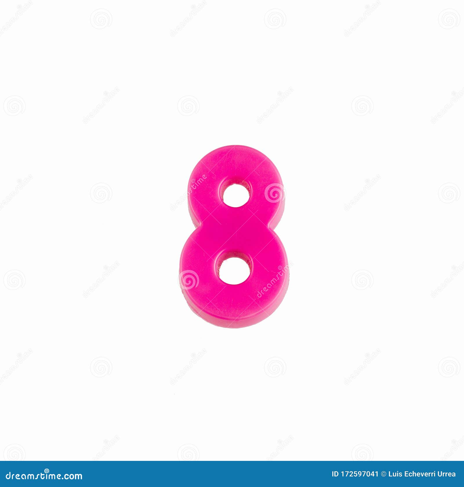 Number 8 - Piece in Pink Plastic Stock Image - Image of plastic, number ...
