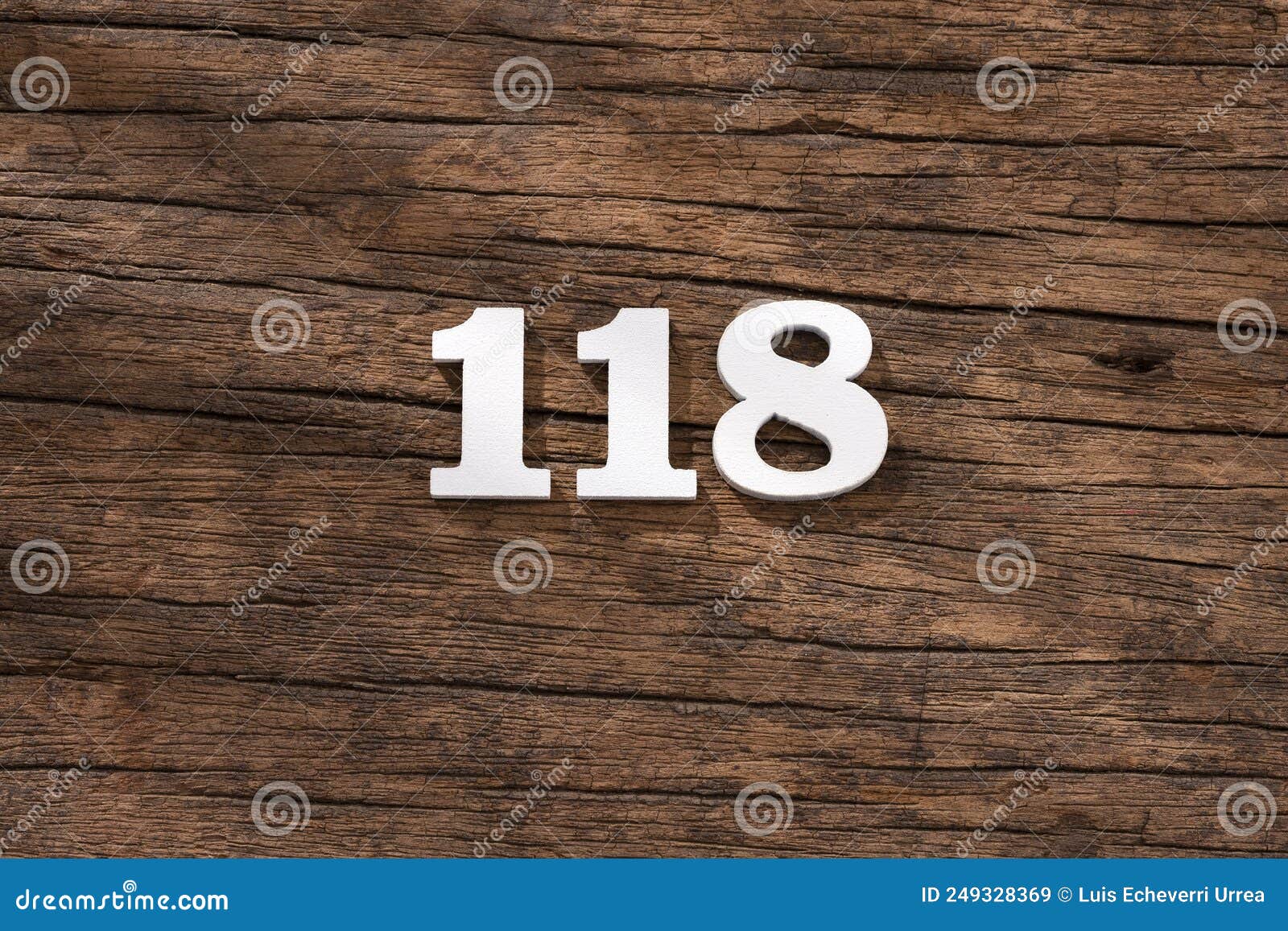 Number 118 - Piece on Rustic Wood Background Stock Image - Image of ...
