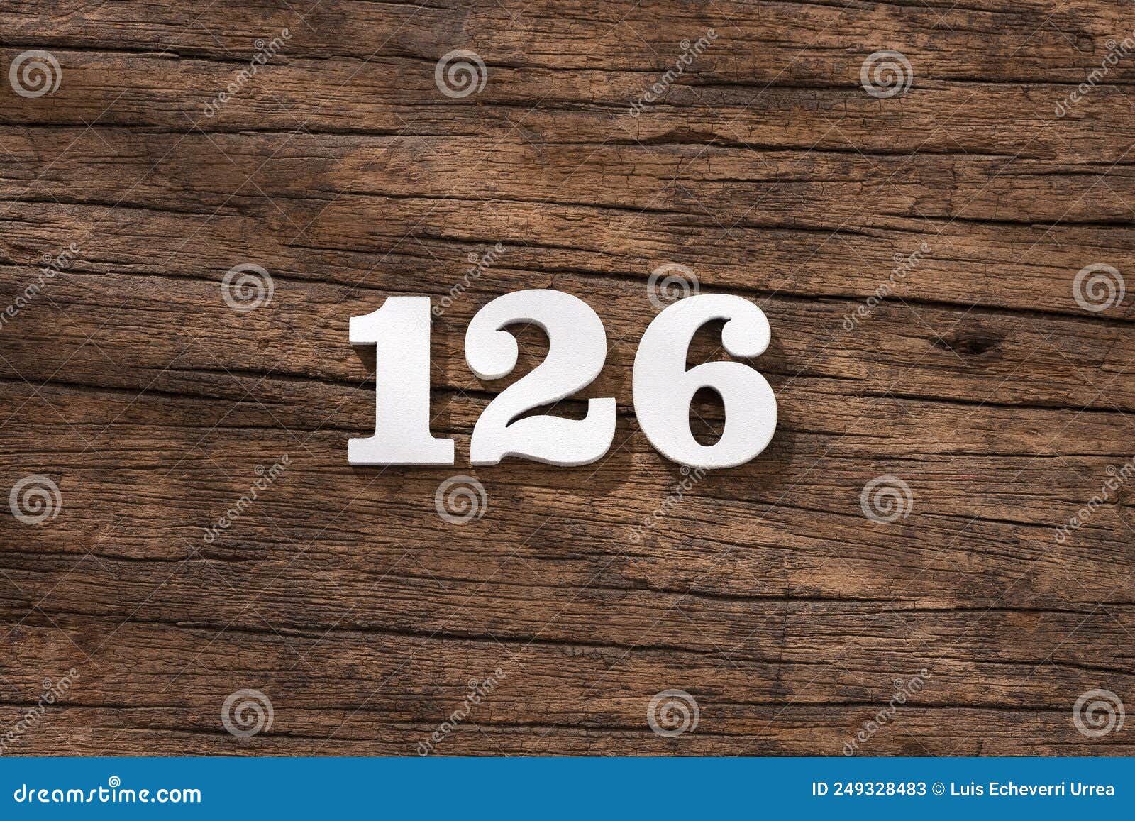 Number 126 - Piece on Rustic Wood Background Stock Image - Image of ...