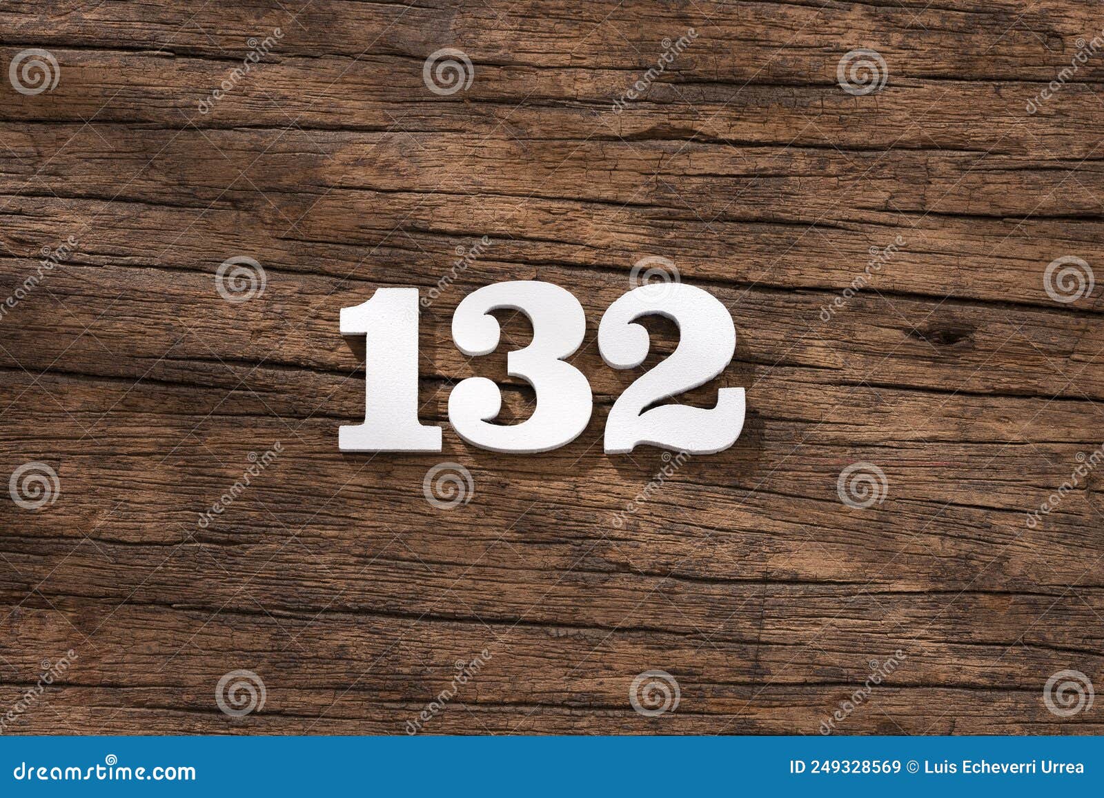 Number 132 - Piece on Rustic Wood Background Stock Image - Image of ...