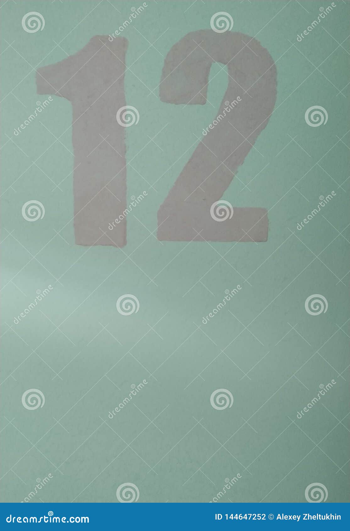 Number 12 Pink on a Blue Background. Simbol Stock Photo - Image of ...