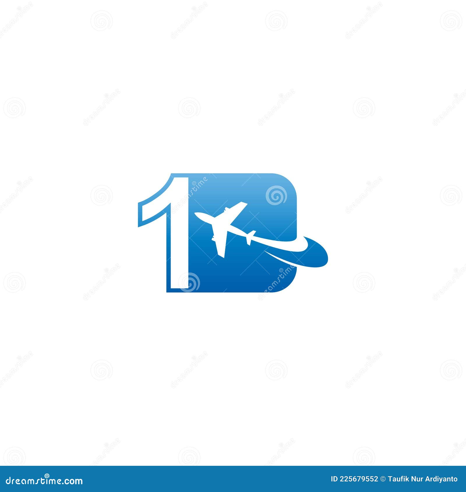 Number 1 with Plane Logo Icon Design Vector Stock Vector - Illustration ...
