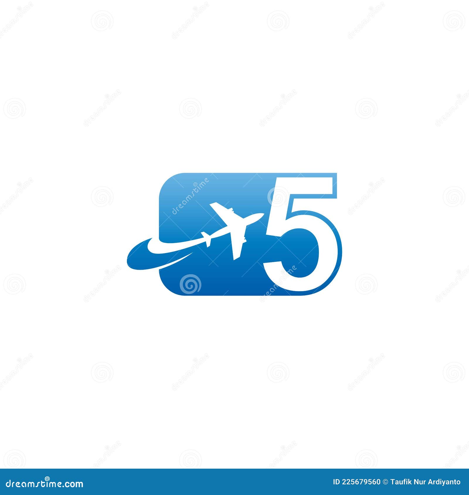 Number 5 with Plane Logo Icon Design Vector Stock Vector - Illustration ...