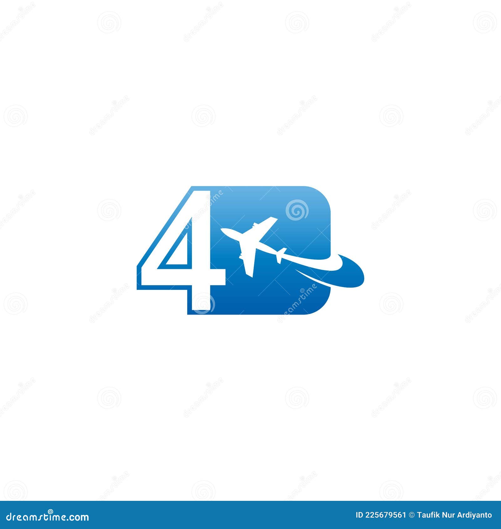 Number 4 with Plane Logo Icon Design Vector Stock Vector - Illustration ...