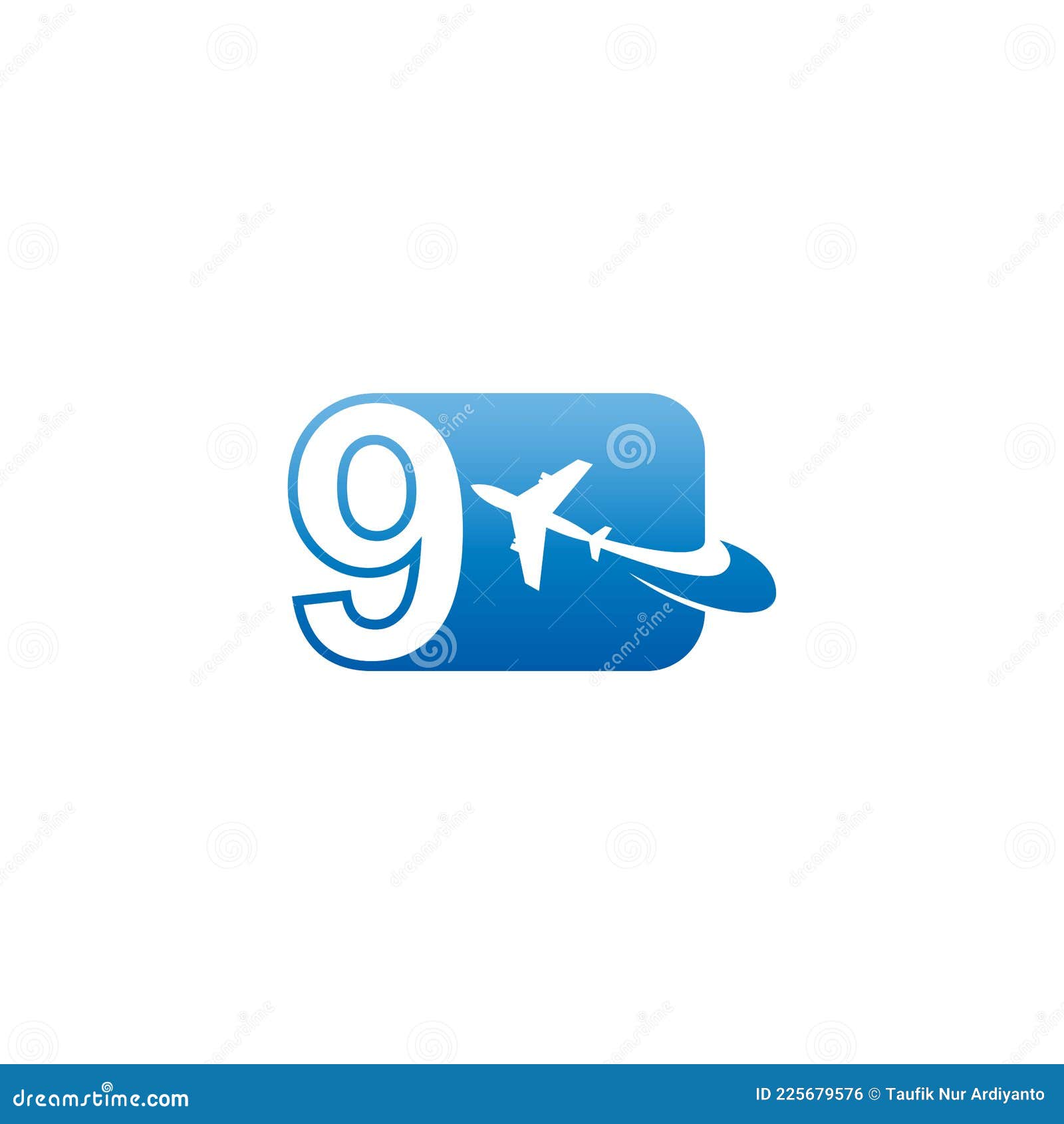 Number 9 with Plane Logo Icon Design Vector Stock Vector - Illustration ...
