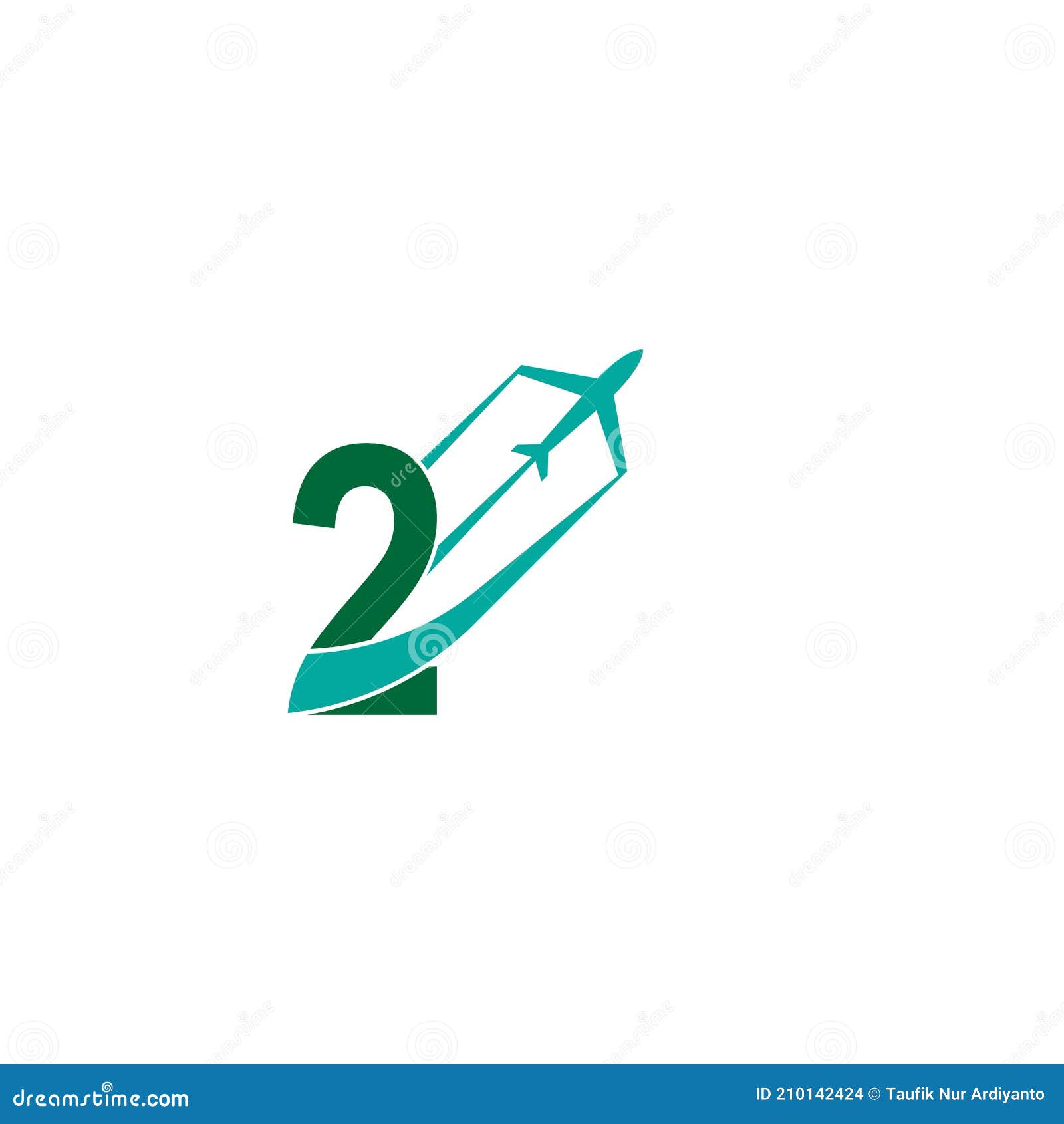 Number 2 with Plane Logo Icon Design Vector Stock Vector - Illustration ...