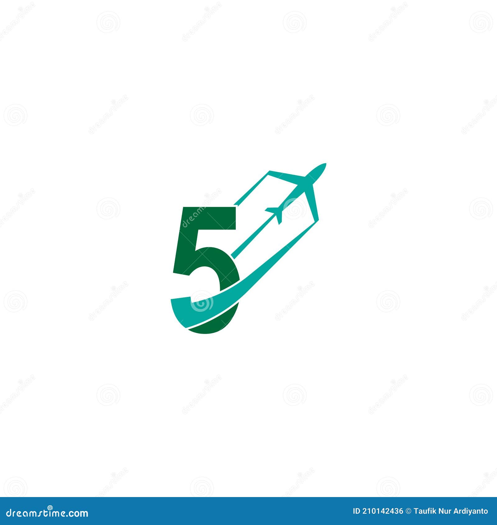 Number 5 with Plane Logo Icon Design Vector Stock Vector - Illustration ...