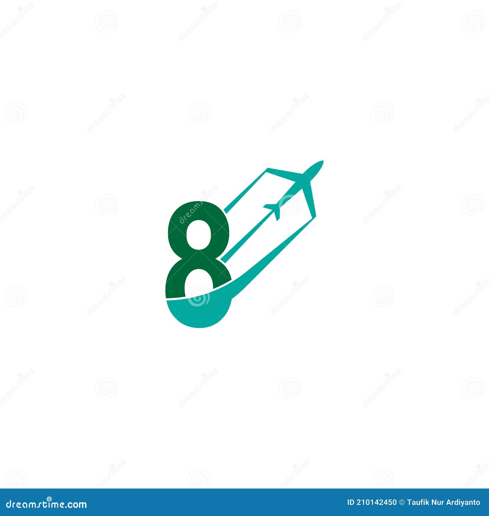 Number 8 with Plane Logo Icon Design Vector Stock Vector - Illustration ...