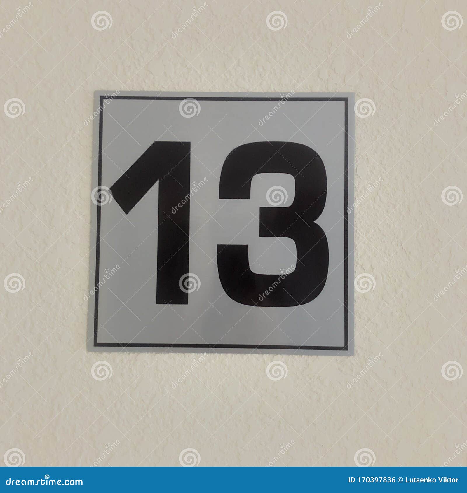 Number 13 Plate on White Wall Stock Photo - Image of weathered, digit ...