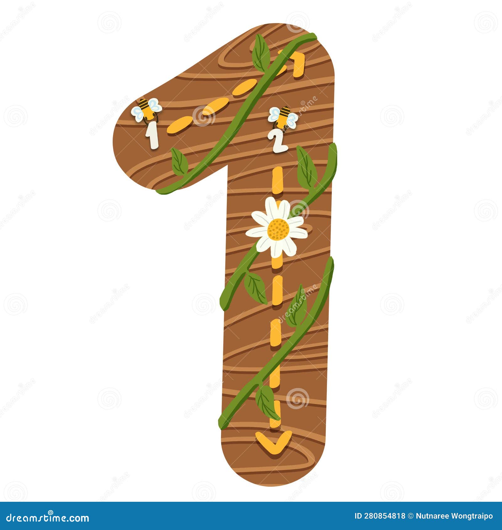 Number 1 : Practice Writing Numbers Stock Illustration - Illustration ...