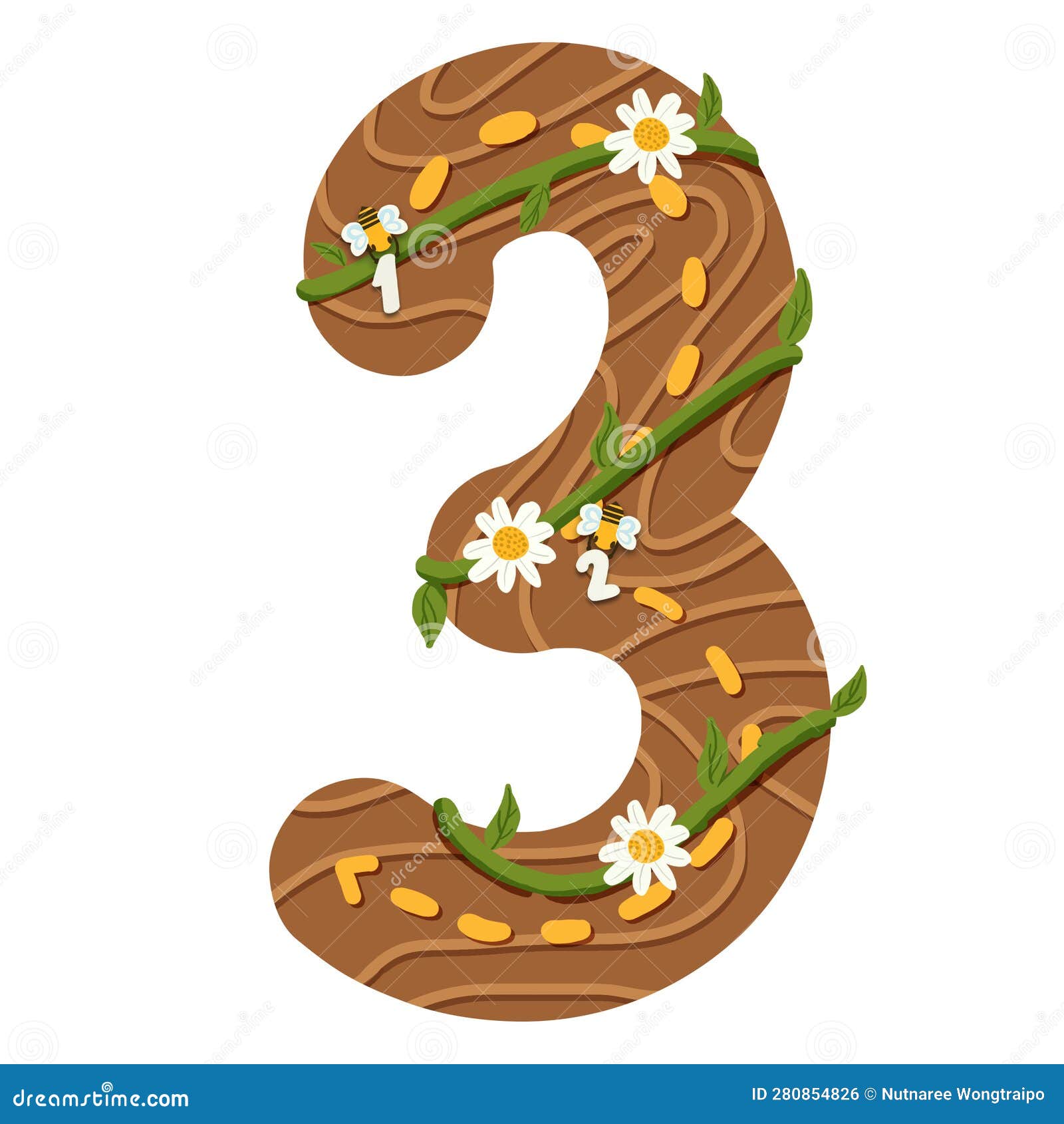 Number 3 : Practice Writing Numbers Stock Illustration - Illustration ...