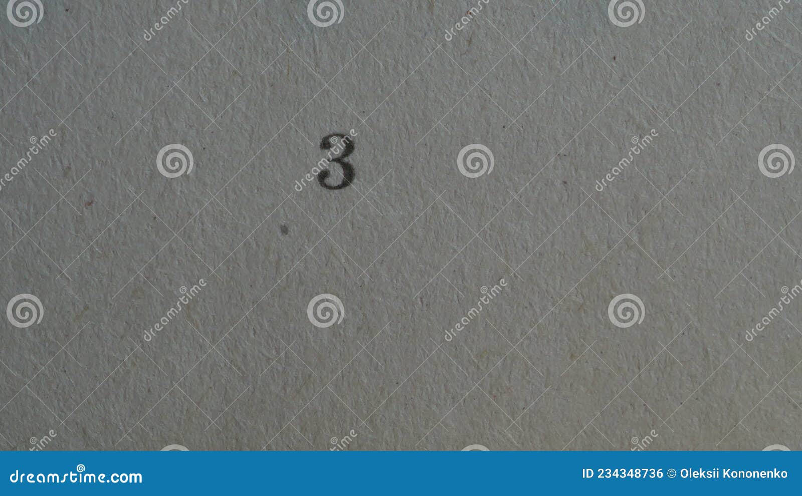 The Number 3 Printed on a Piece of Paper. Paper Texture Stock Photo ...