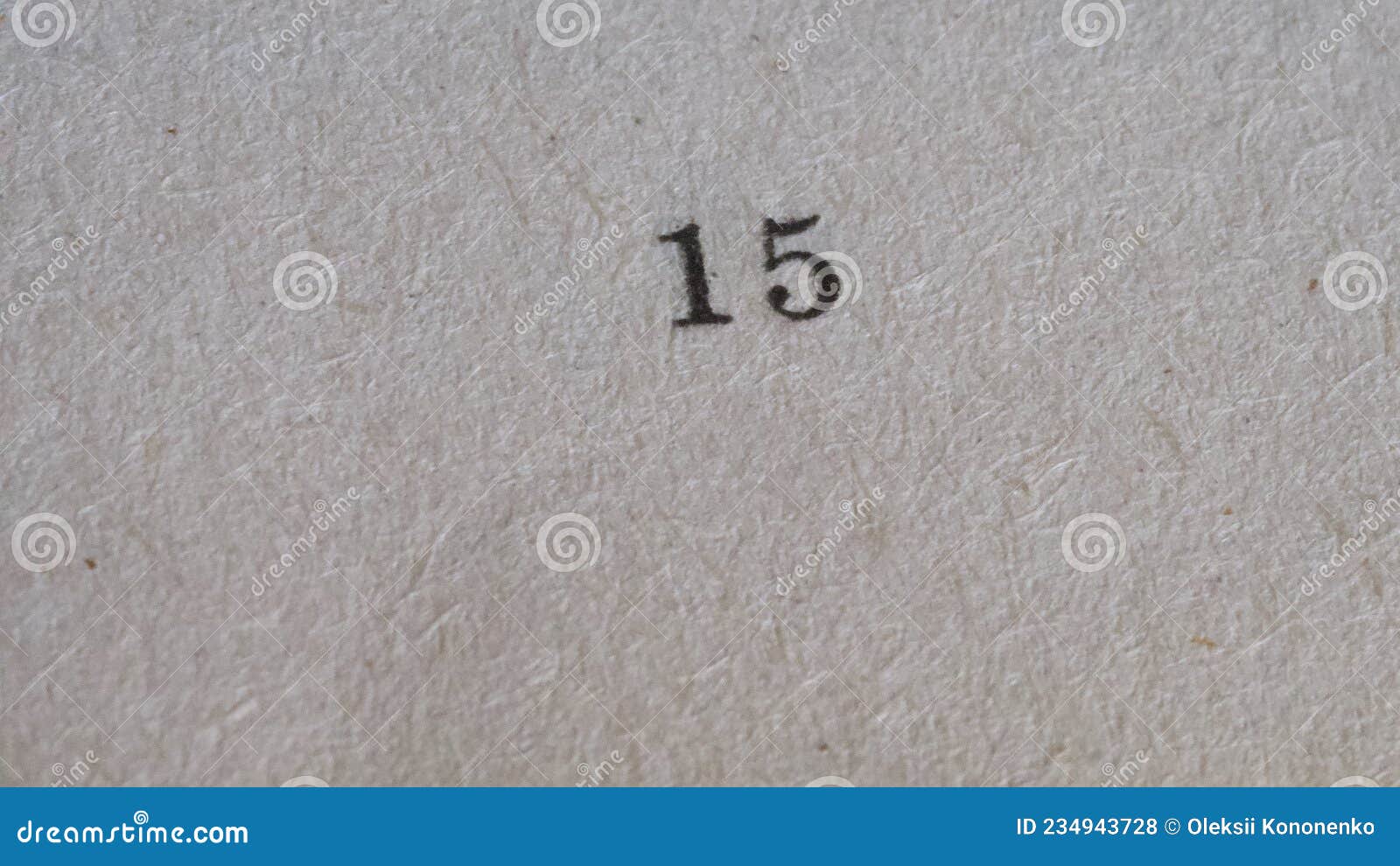 The Number 15 Printed on a Piece of Paper. Paper Texture Stock Photo ...