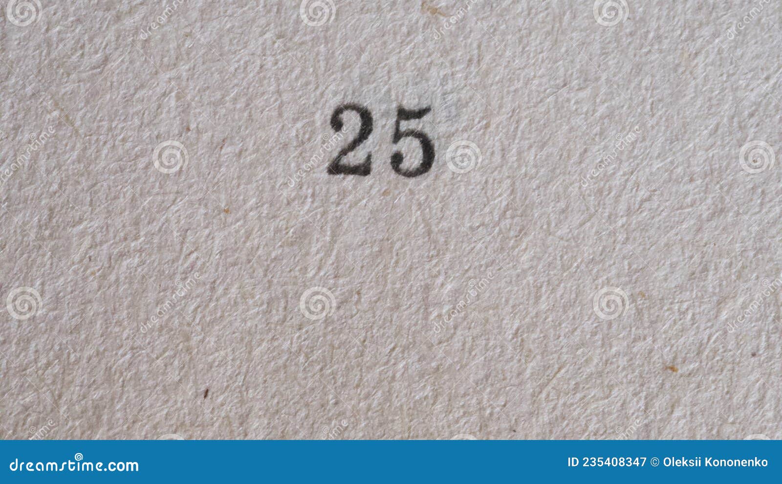 The Number 25 Printed on a Piece of Paper. Paper Texture Stock Image ...