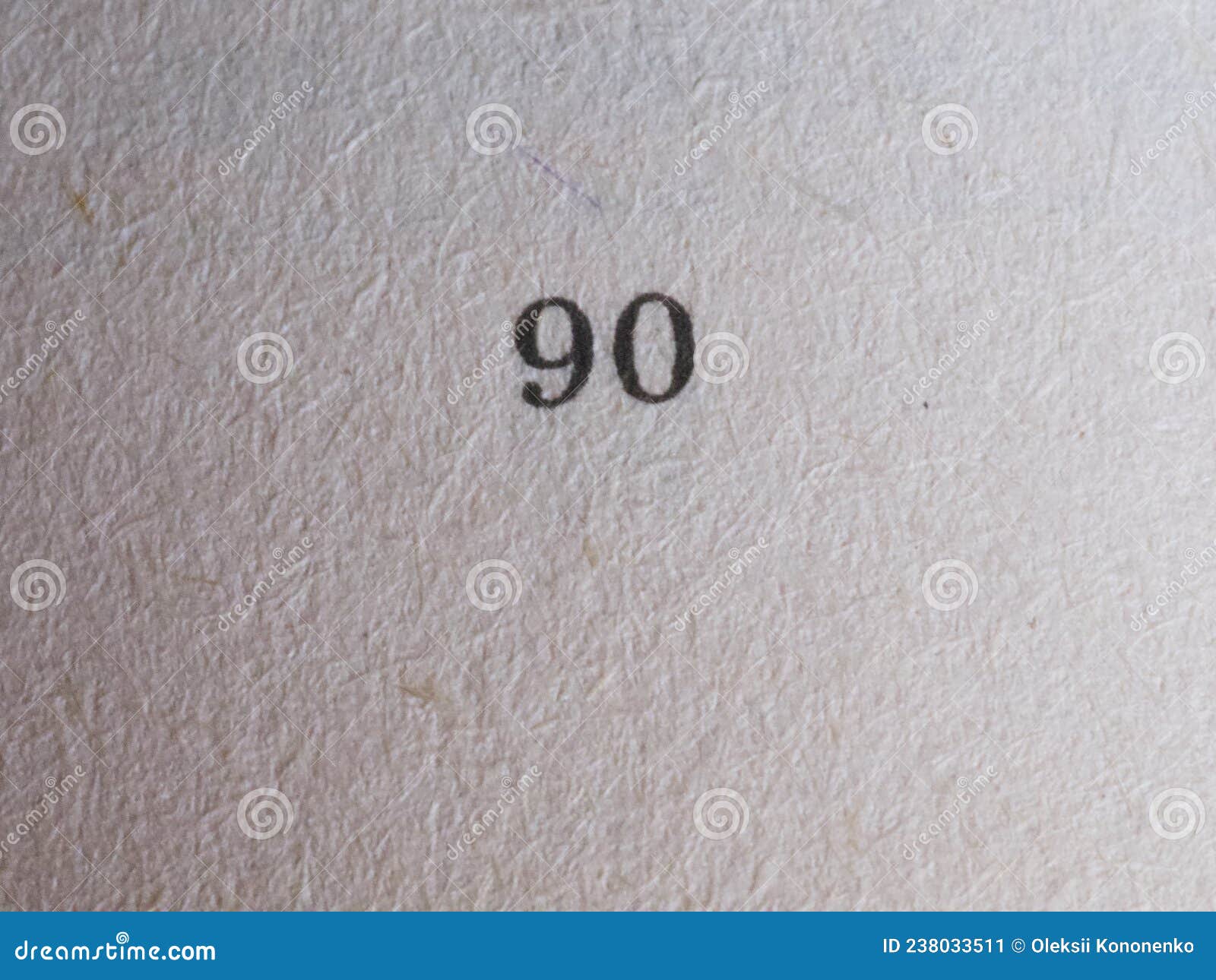 The Number 90 Printed on a Piece of Paper. Paper Texture Stock Image ...